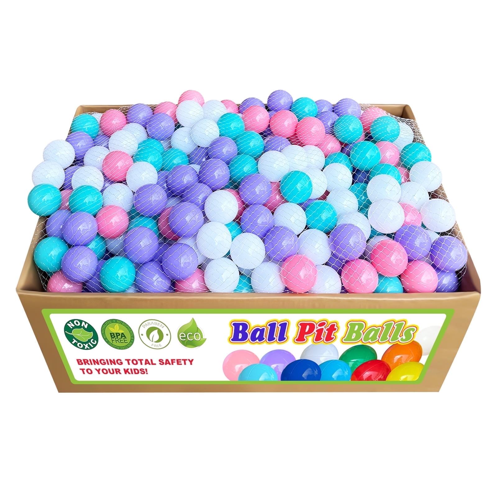 YUFER 500 Count Plastic Soft Ball Pit Balls Colorful Phthalate Free BPA ...
