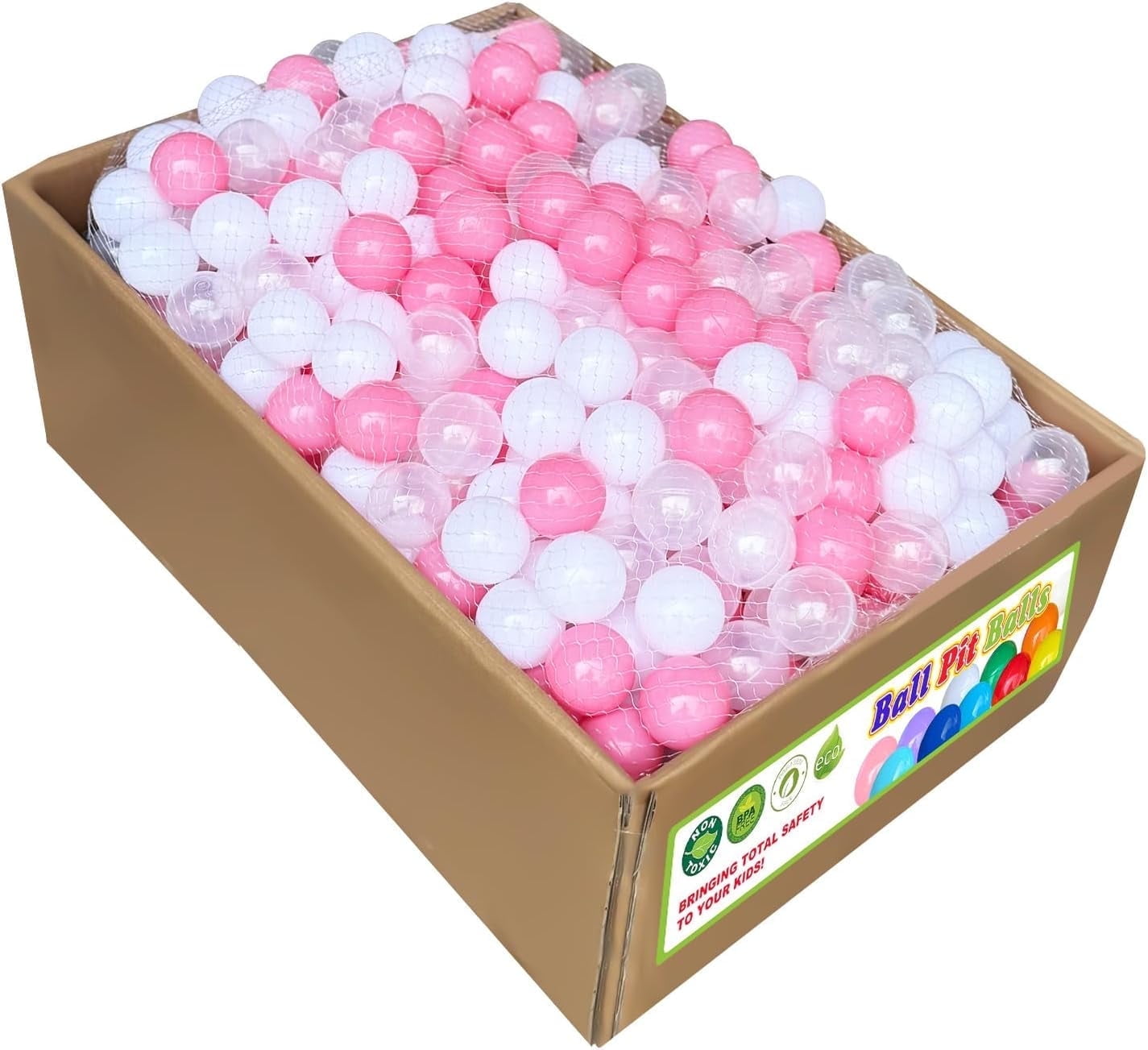 YUFER 500 Count Plastic Soft Ball Pit Balls Colorful Phthalate Free BPA ...