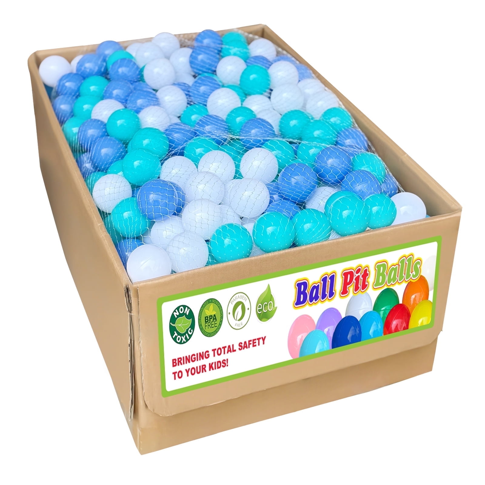YUFER 500 Count Plastic Soft Ball Pit Balls Colorful Phthalate Free BPA ...