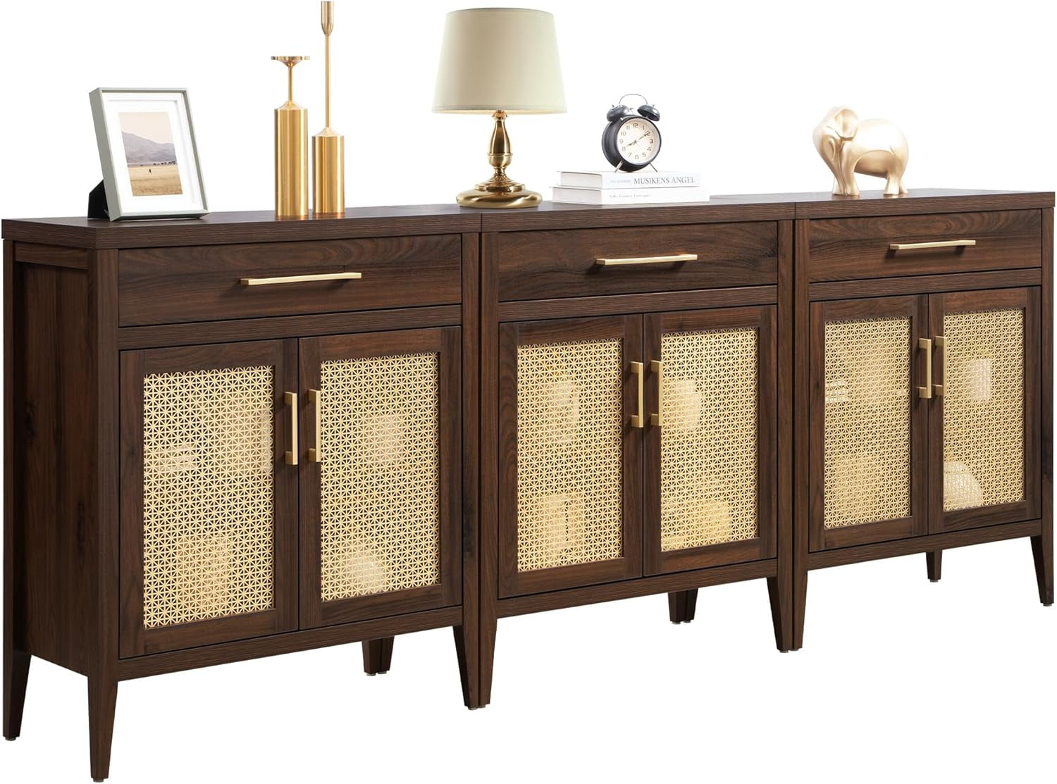 YUGESYFUGGI Sideboard Buffet Storage Cabinet Wood Accent Cabinet with ...