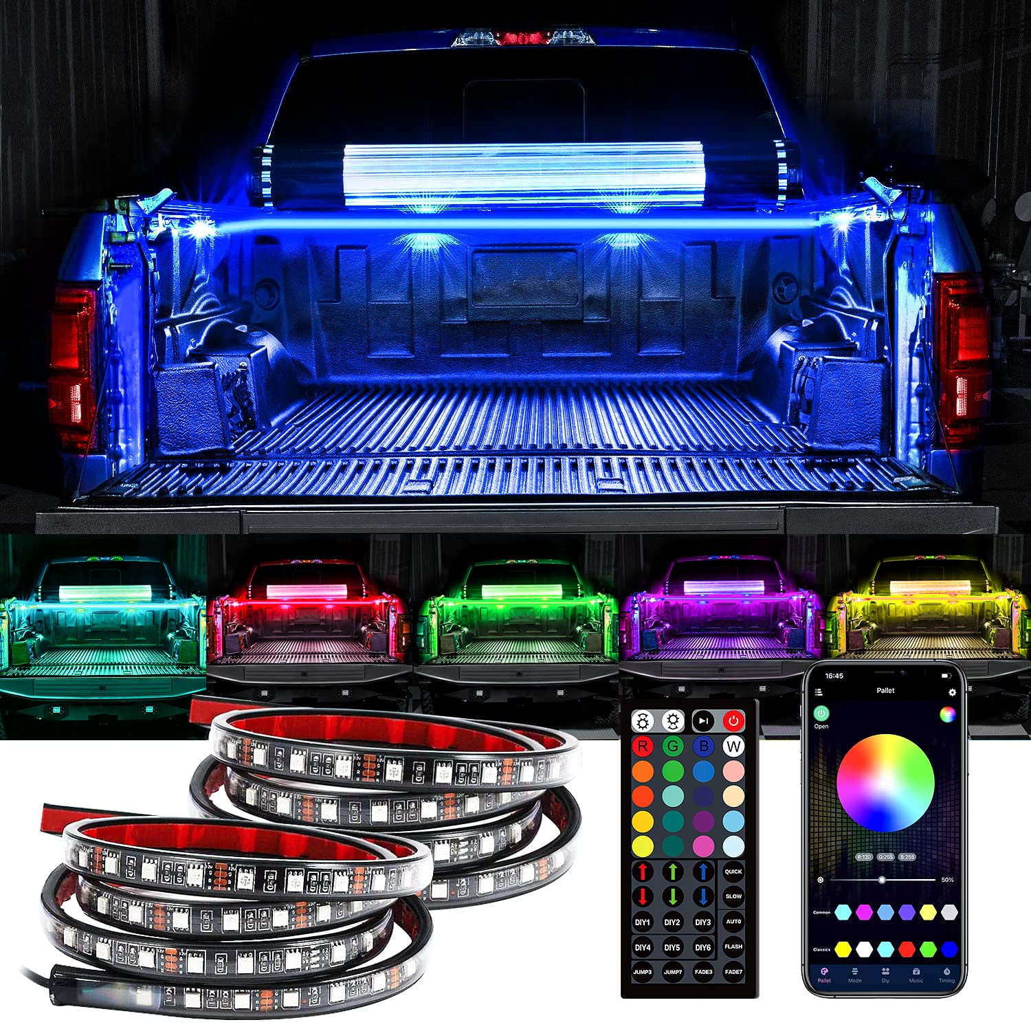 YUGUANG Interior Car LED RRF12 Strip Lights, 5 in 1 Ambient Lighting ...