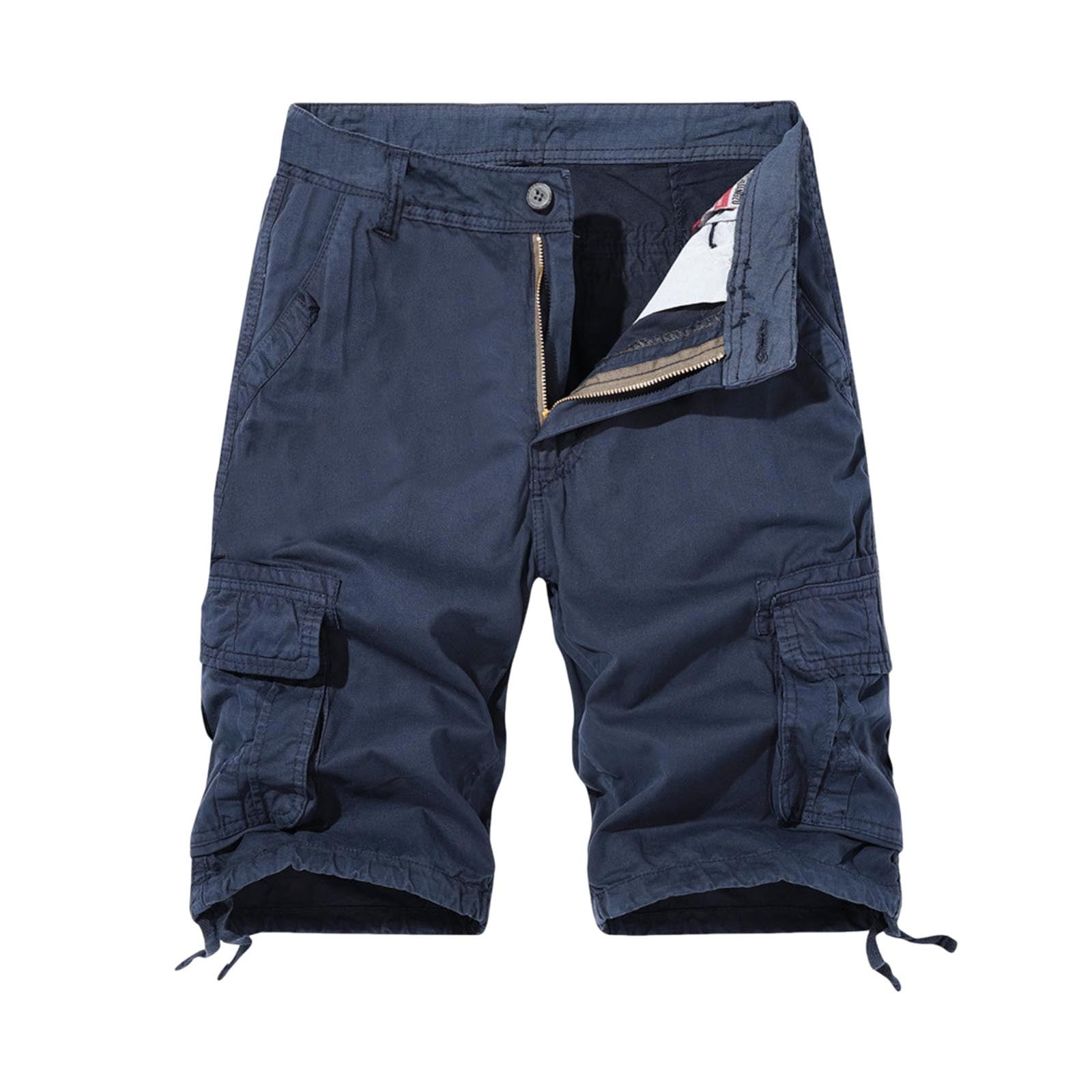 YUGYXL Men's Cargo Shorts Drawstring Bottom Straight Shorts with Multi ...
