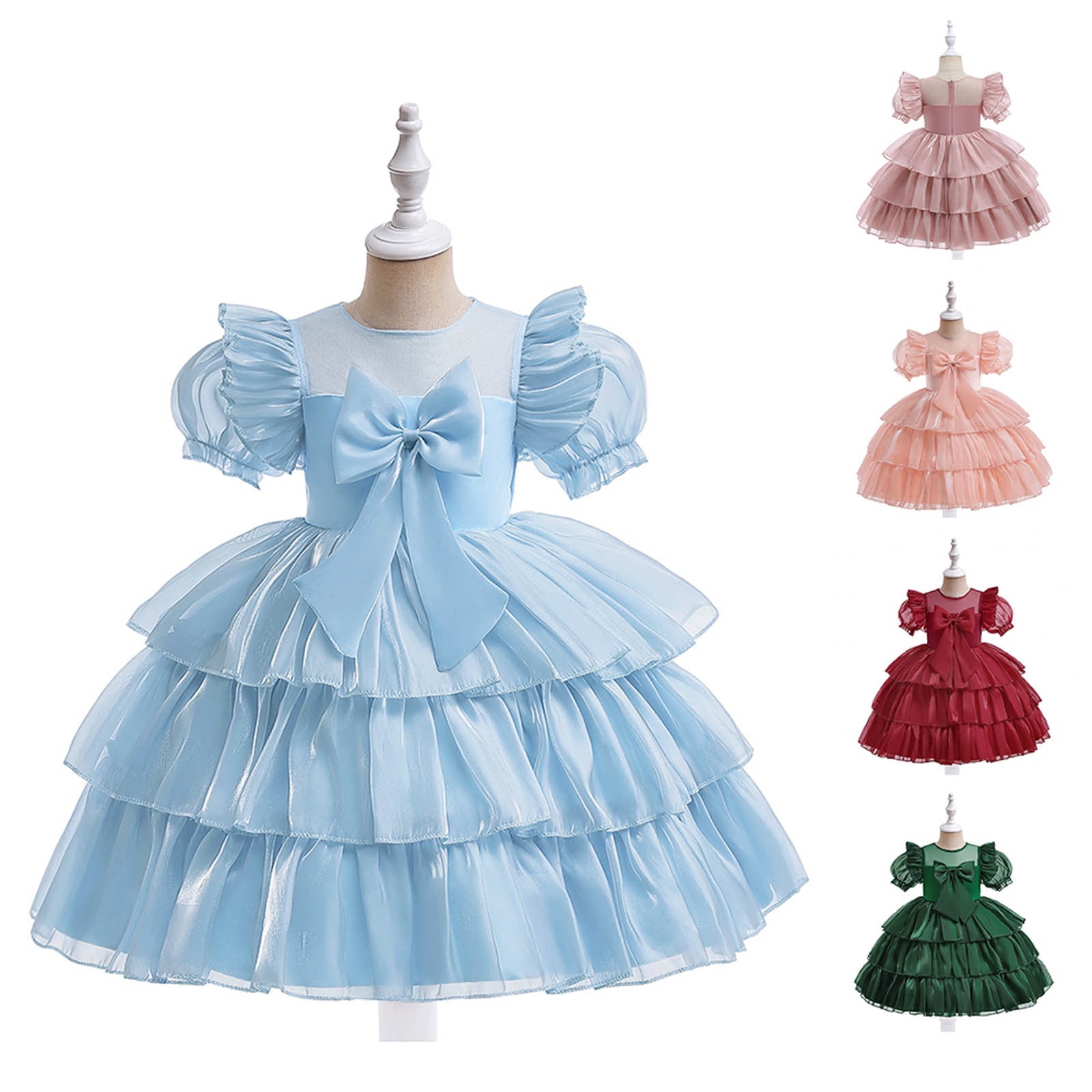 YUGYXL Princess Dress Up for Girls Elegant Flower Girl Mesh Layered ...