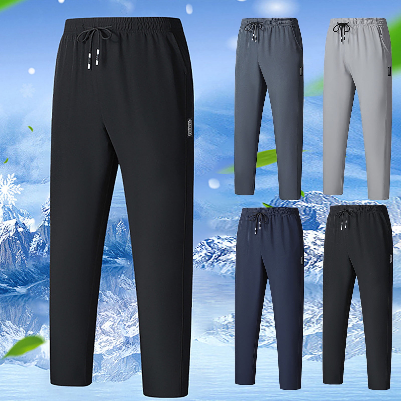 YUGYXL Quick Dry Workout Pants for Men Lightweight Drawstring ...