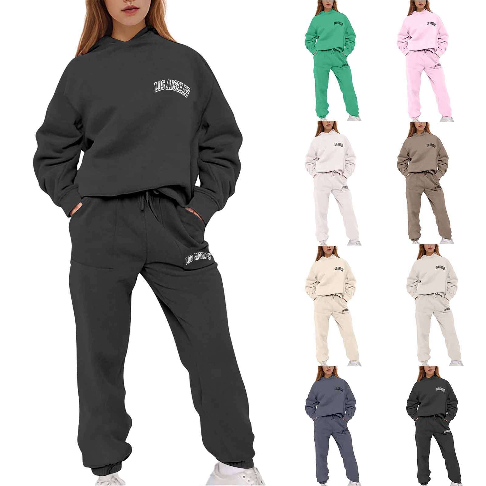 YUGYXL Sweatsuits for Women Set 2 Piece Plus Size Thin Fleece Outfits ...