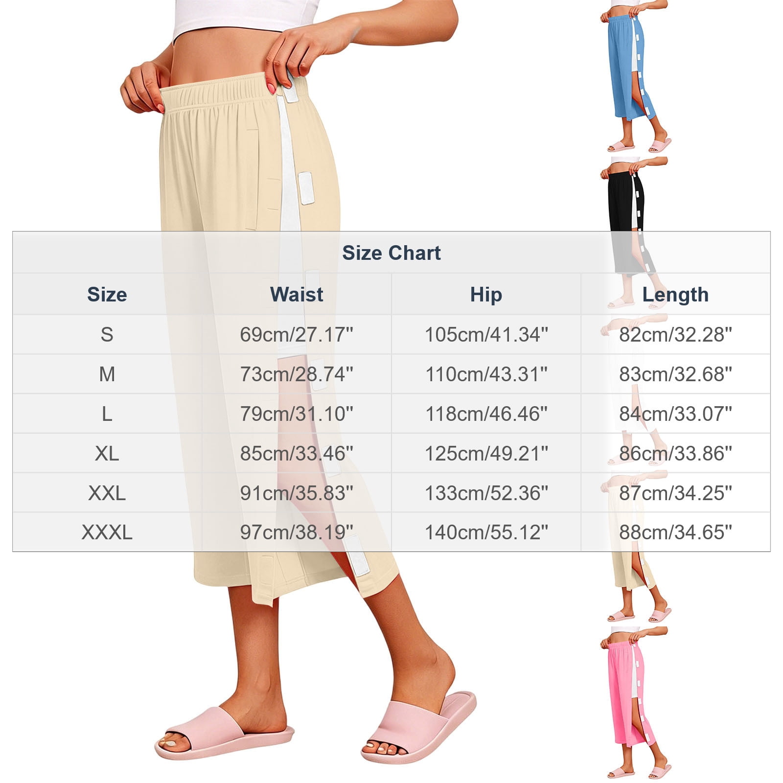 YUGYXL Tear Away Capri Sweatpants for Women Breakaway Post Surgery ...