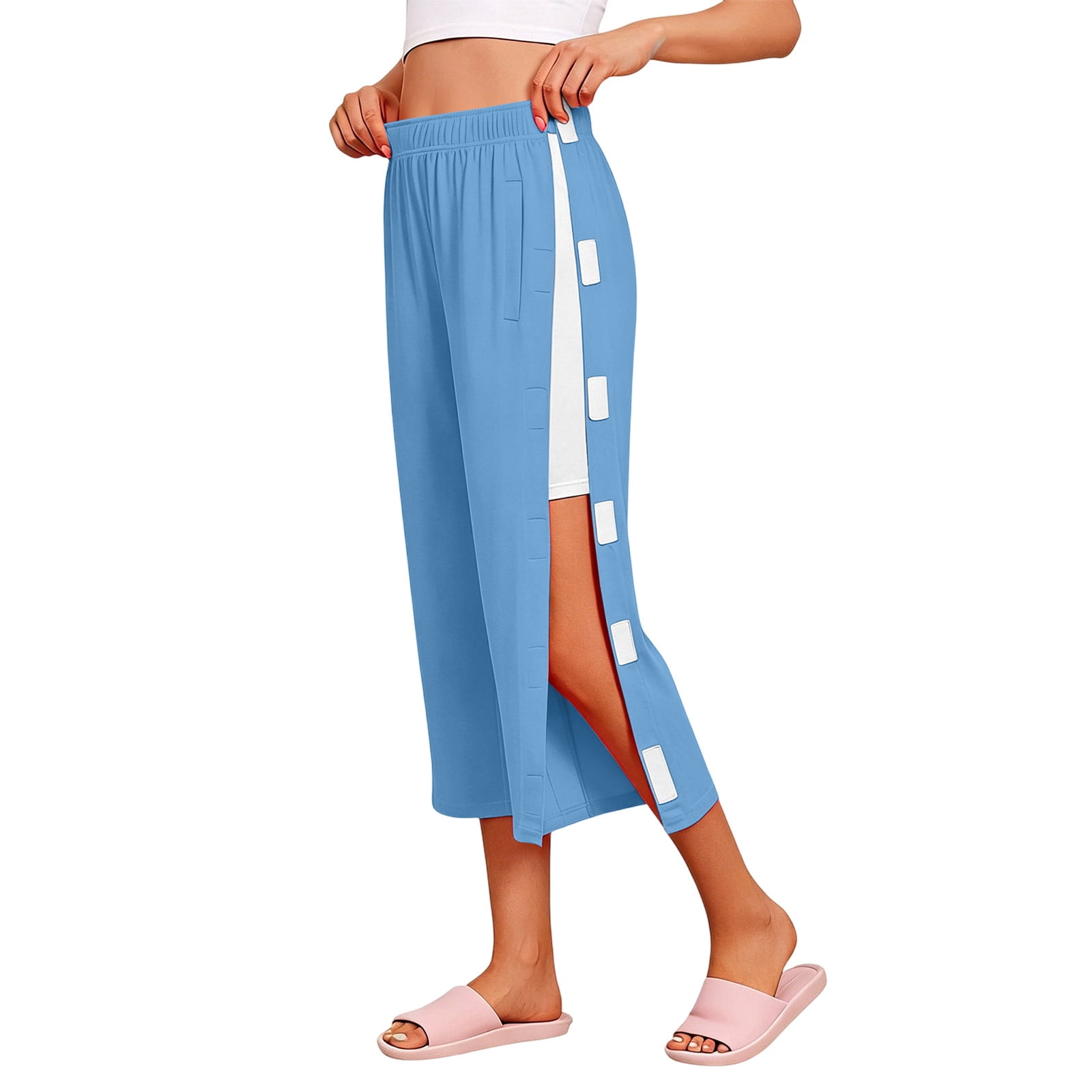 YUGYXL Tear Away Capri Sweatpants for Women Breakaway Post Surgery ...
