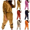 YUGYXL Velour Sweatsuits for Women 2 Piece Tracksuit Sets Drawstring ...