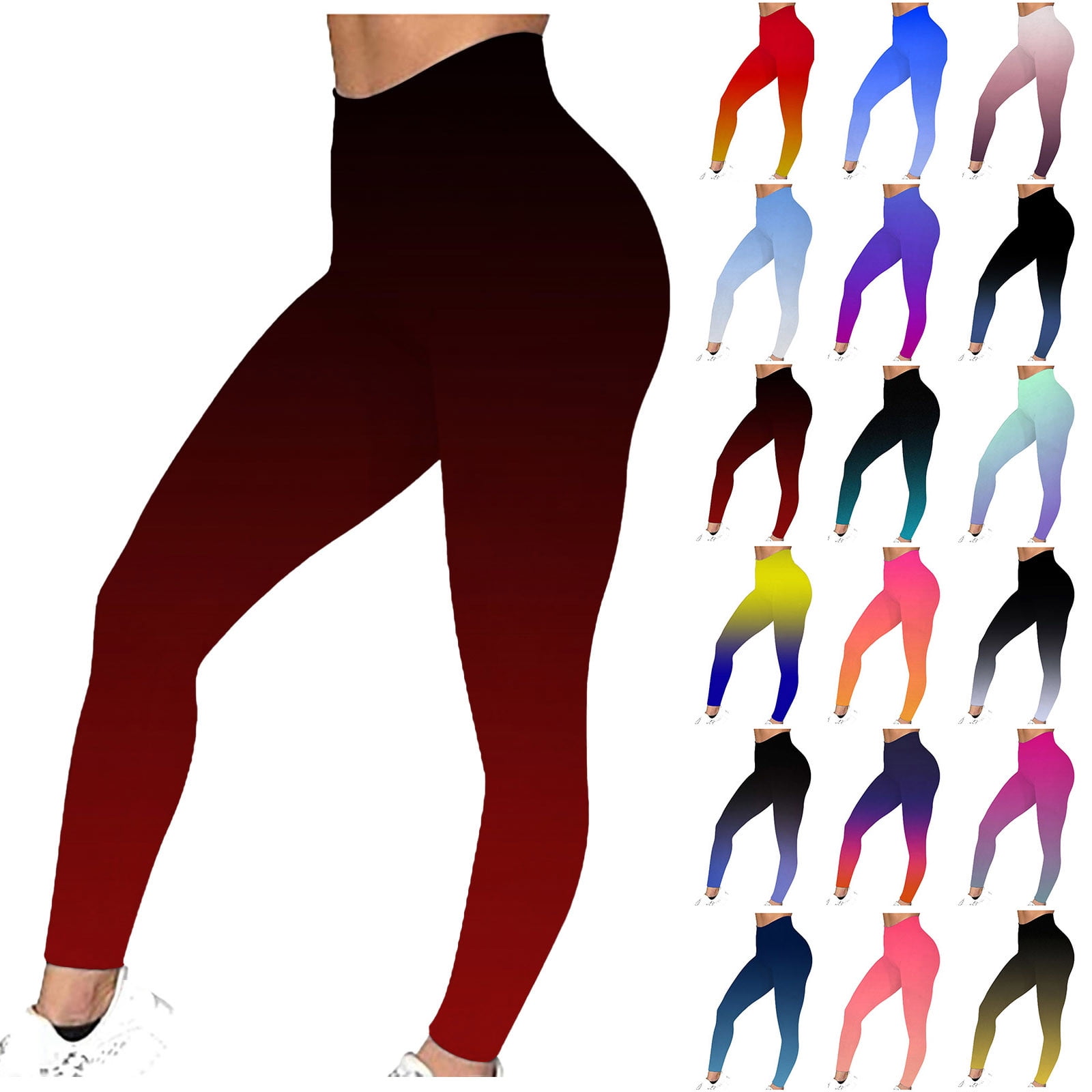 YUGYXL Women's Athletic Workout Pants Tie Dye Stretch High Waist Tights ...