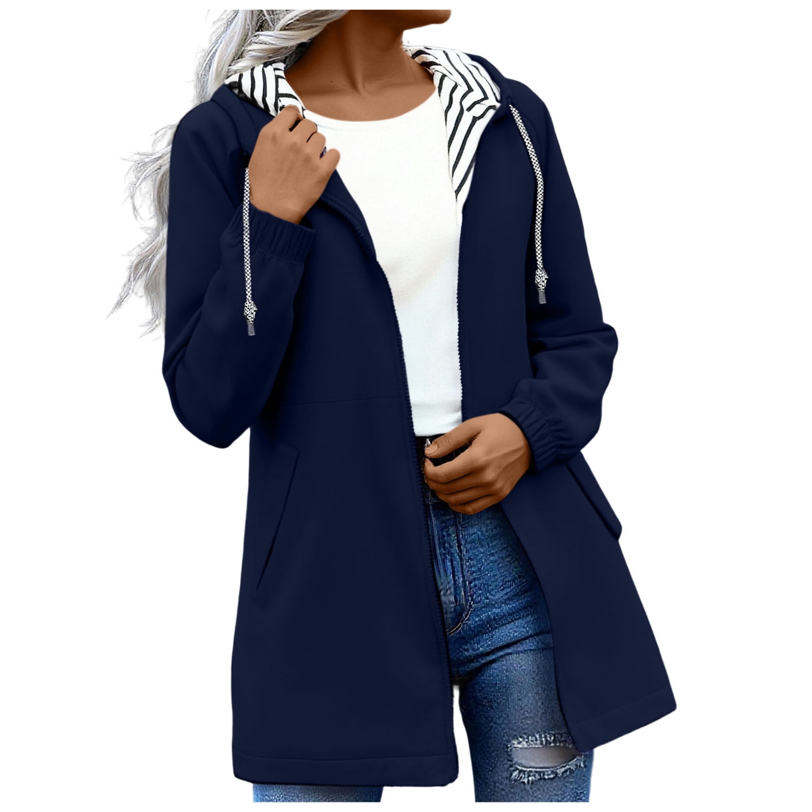 YUGYXL Women's Long Packable Raincoat Waterproof Rain Jacket ...