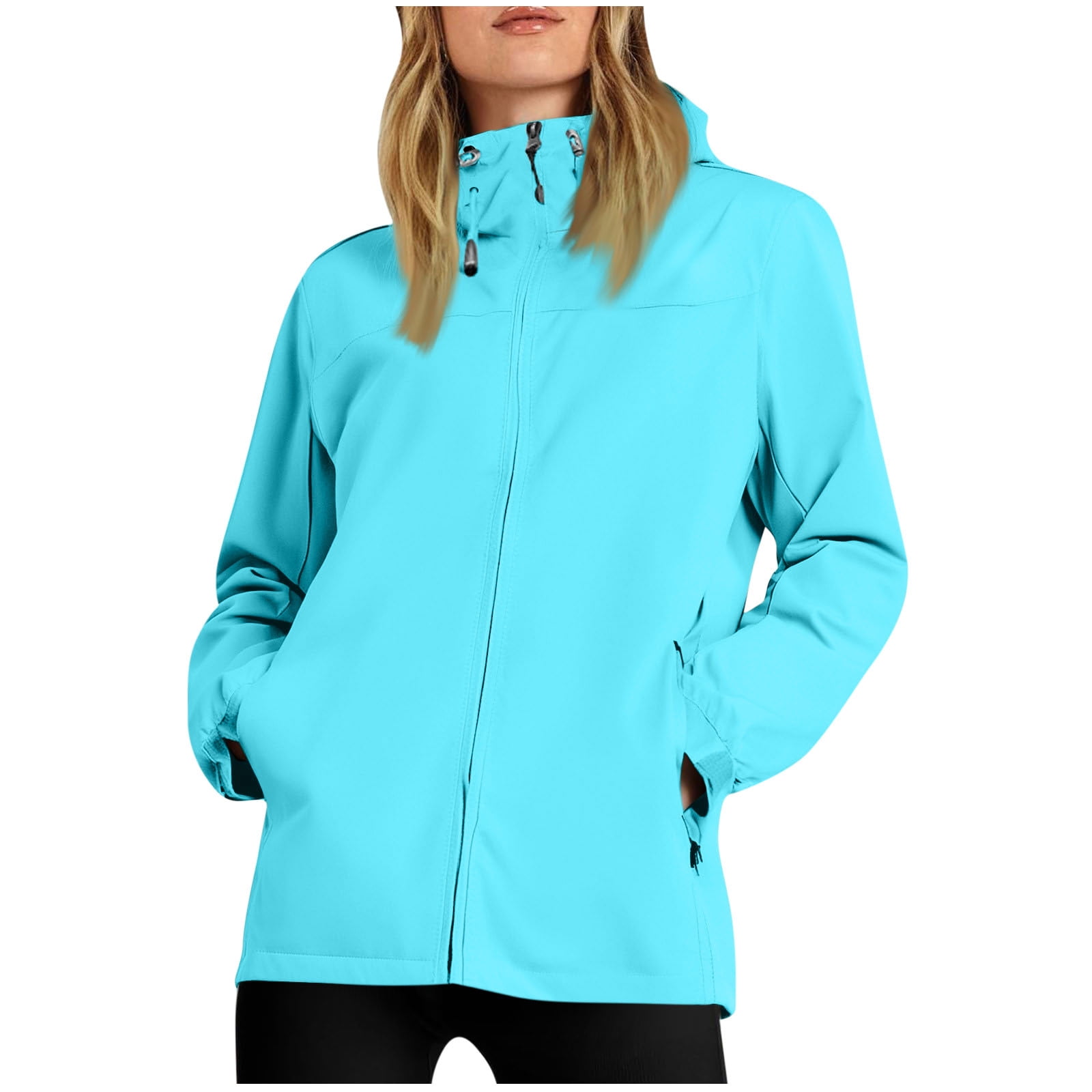 YUGYXL Women's Packable Rain Jacket Lightweight Rain Shell Jacket with ...