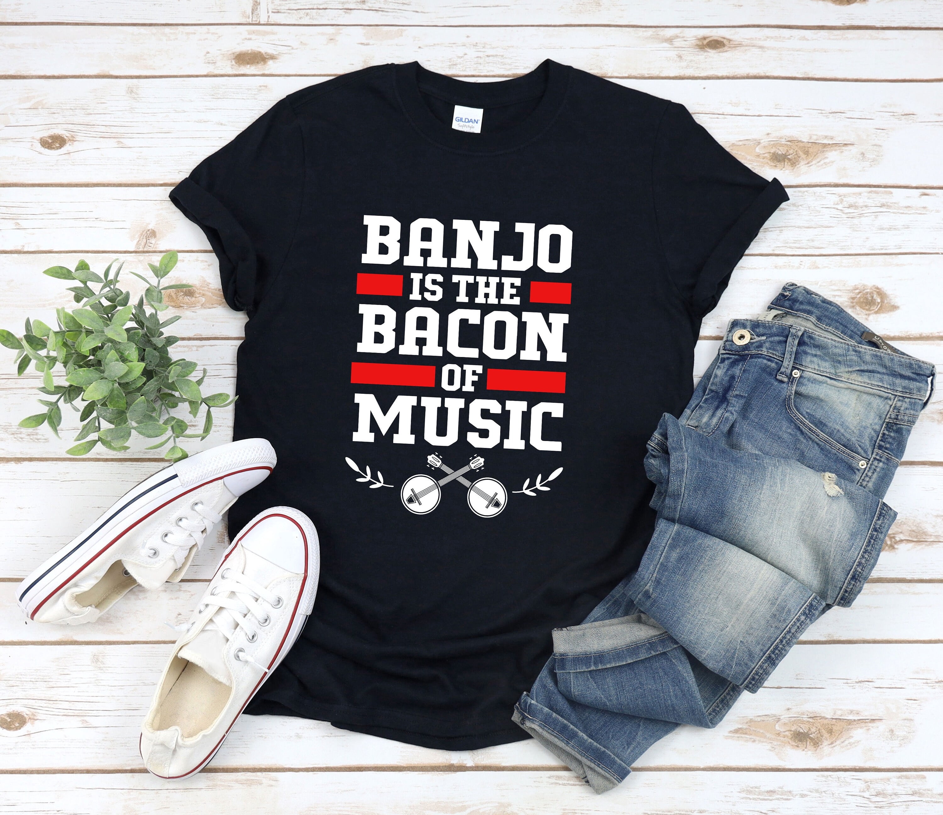 YUHAK Banjo Shirt, Banjo Tee Shirt, Banjo T-shirt, Banjo Is The Bacon ...