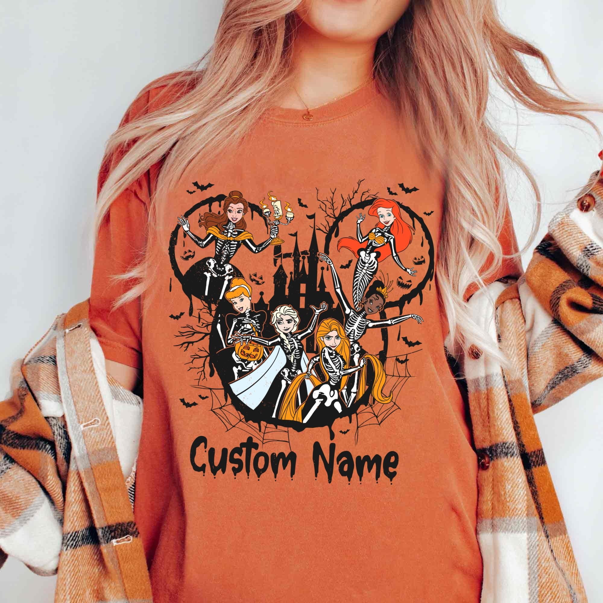 YUHAK Custom Disney Princesses Skeleton Halloween Ears Shirt ...