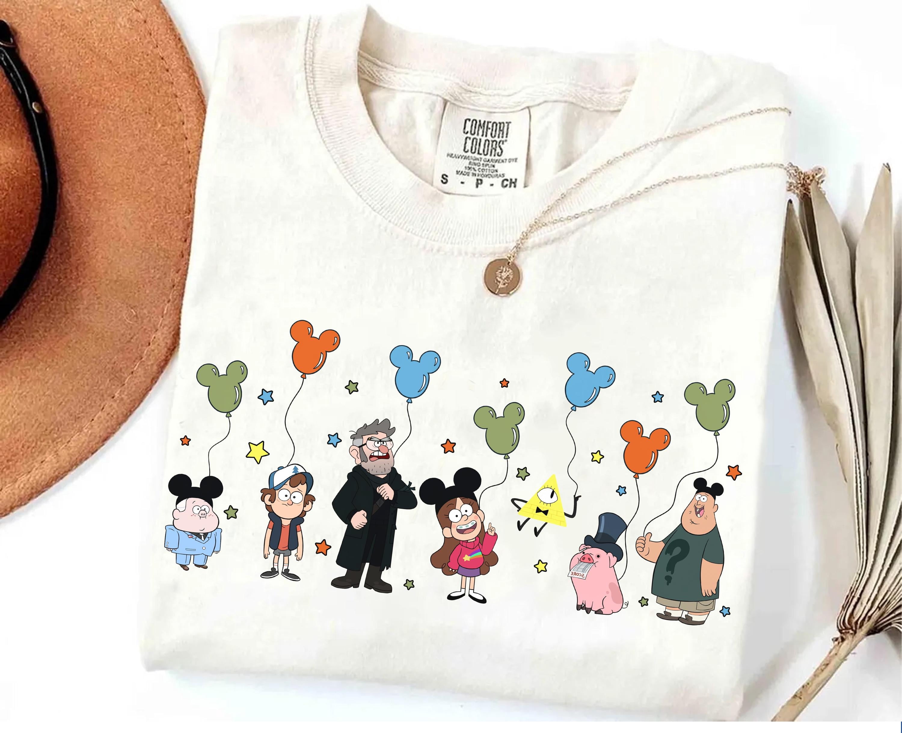 YUHAK Disney Gravity Falls Mickey Balloons Birthday T-shirt, Disney ...