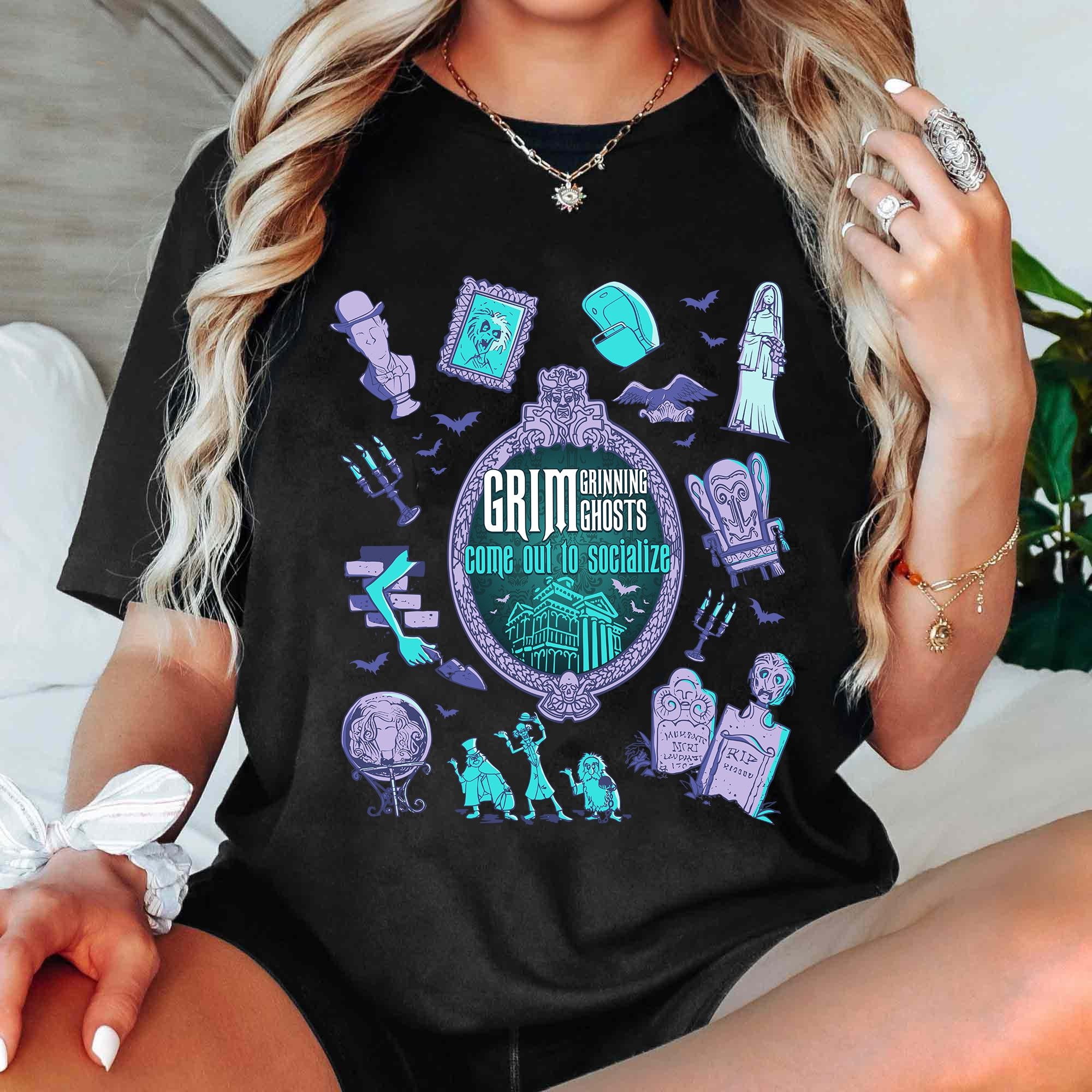 YUHAK Disney Haunted Mansion Grim Grinning Ghosts Shirt, Hitchhiking ...