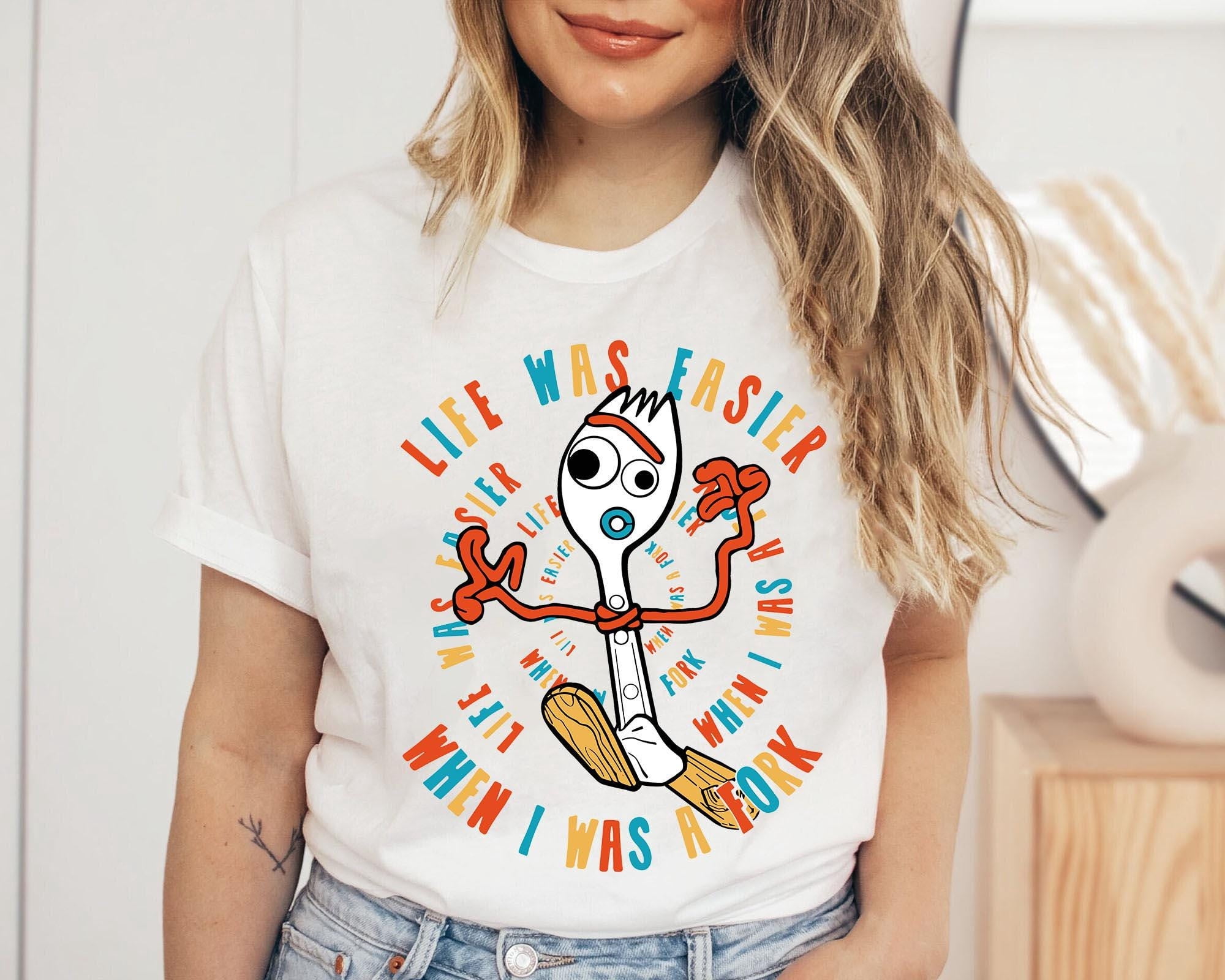 YUHAK Disney Toy Story 4 Forky Life Was Easier Poster Shirt, Funny Toy ...