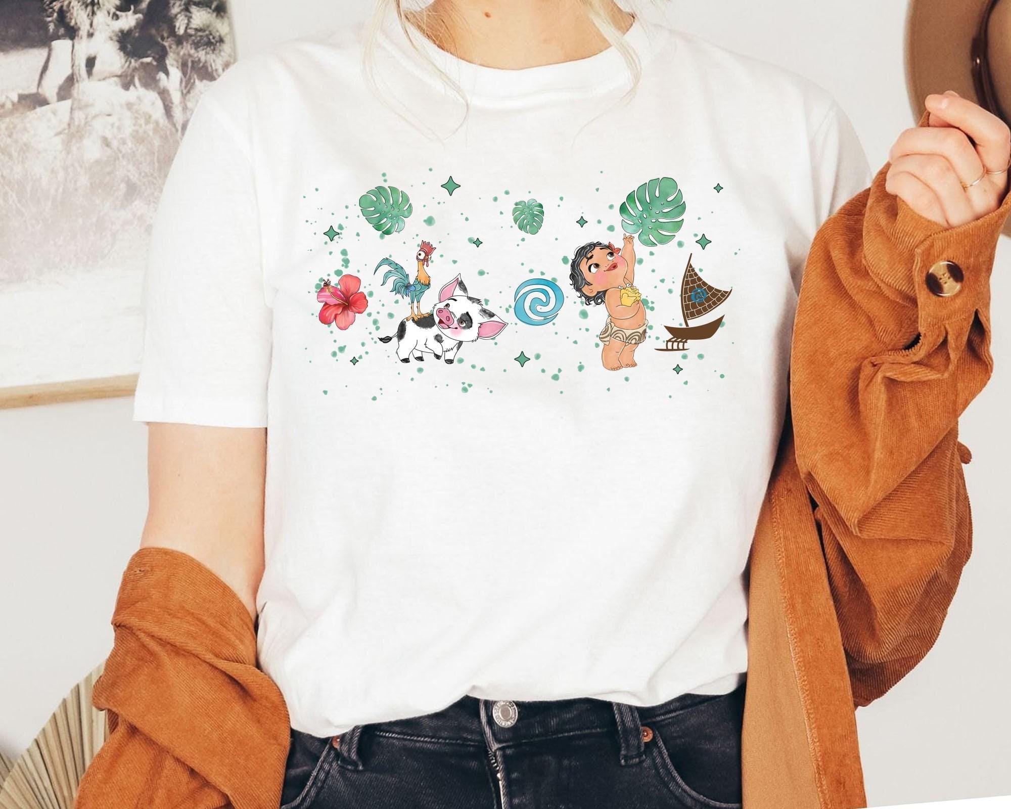 YUHAK Disney Watercolor Moana Pua Hei Hei Shirt, Baby Moana Princess T ...