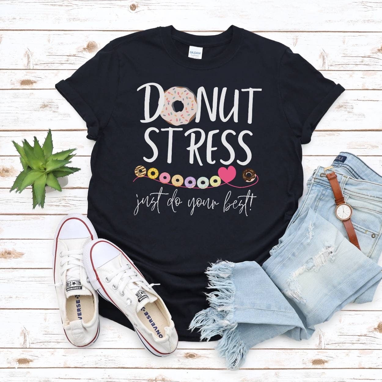 YUHAK Donut Stress Testing Tee, Try Your Hardest Do Your Best, You're ...