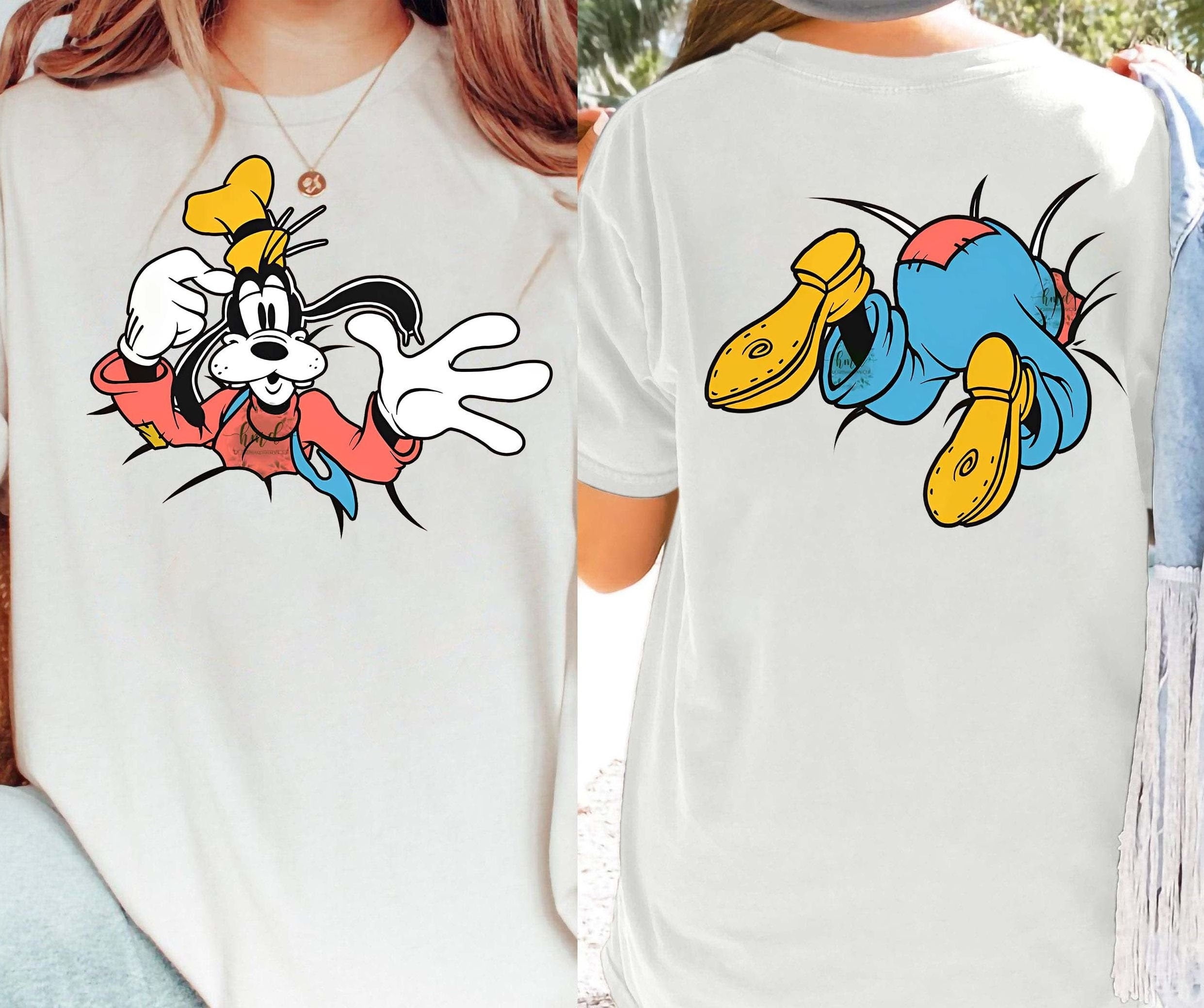 YUHAK Funny Disney Goofy Portrait 2-Sided Shirt | Vintage Magic Kingdom ...