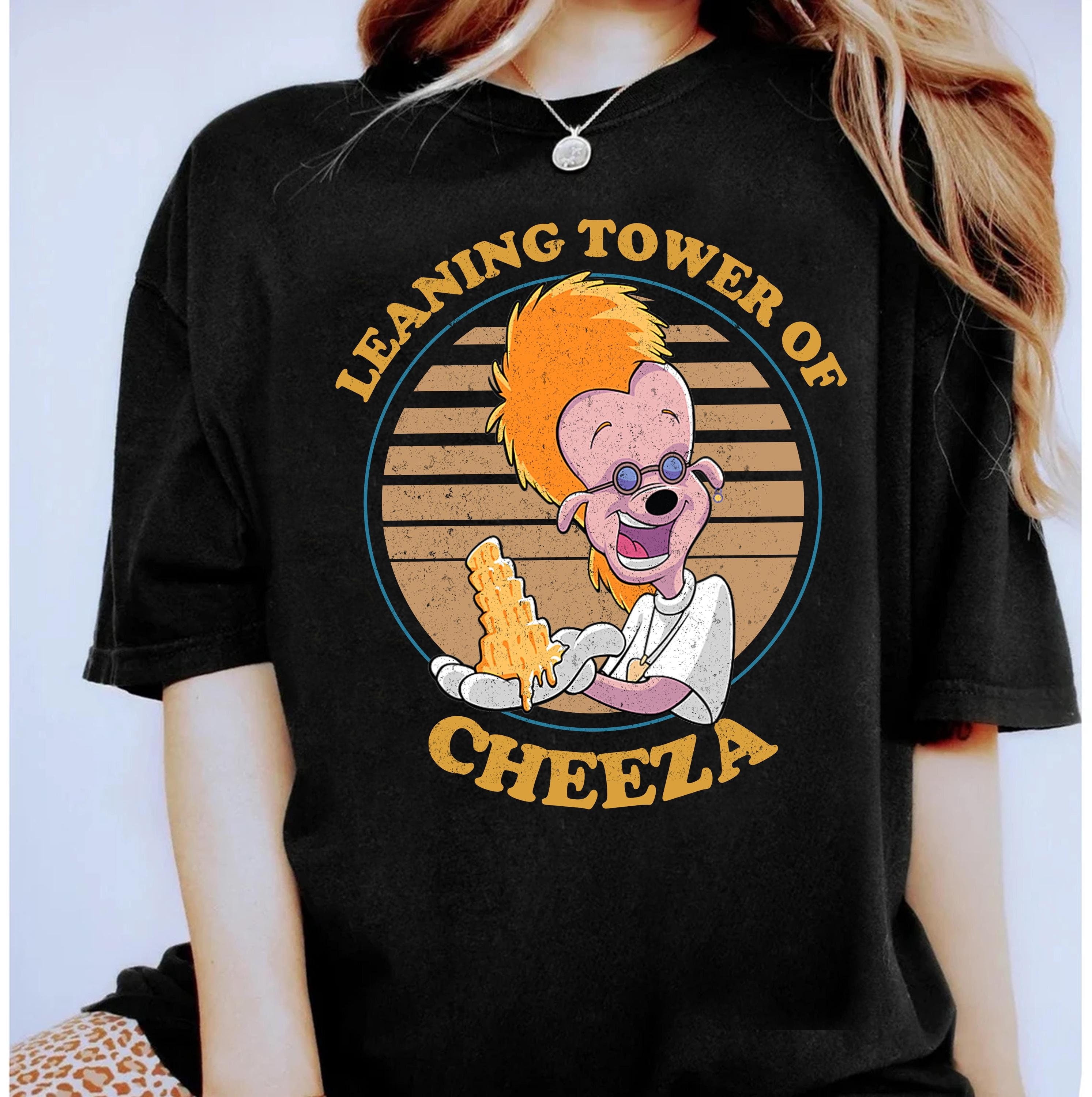 YUHAK Retro Disney The Leaning Tower Of Cheeza Shirt, A Goofy Movie ...