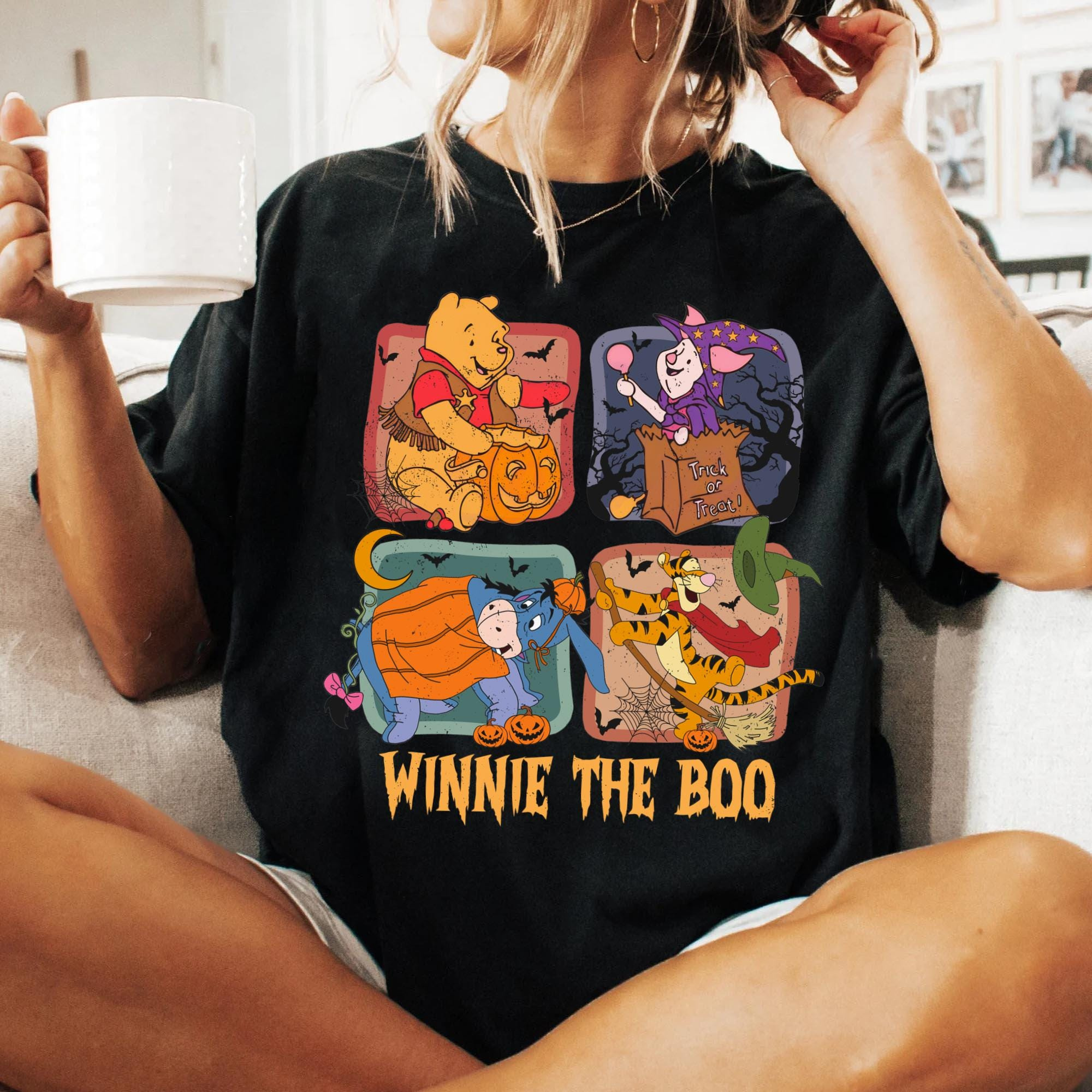 YUHAK Retro Winnie The Boo Disney Halloween Shirt, Pooh Eeyore Piglet ...