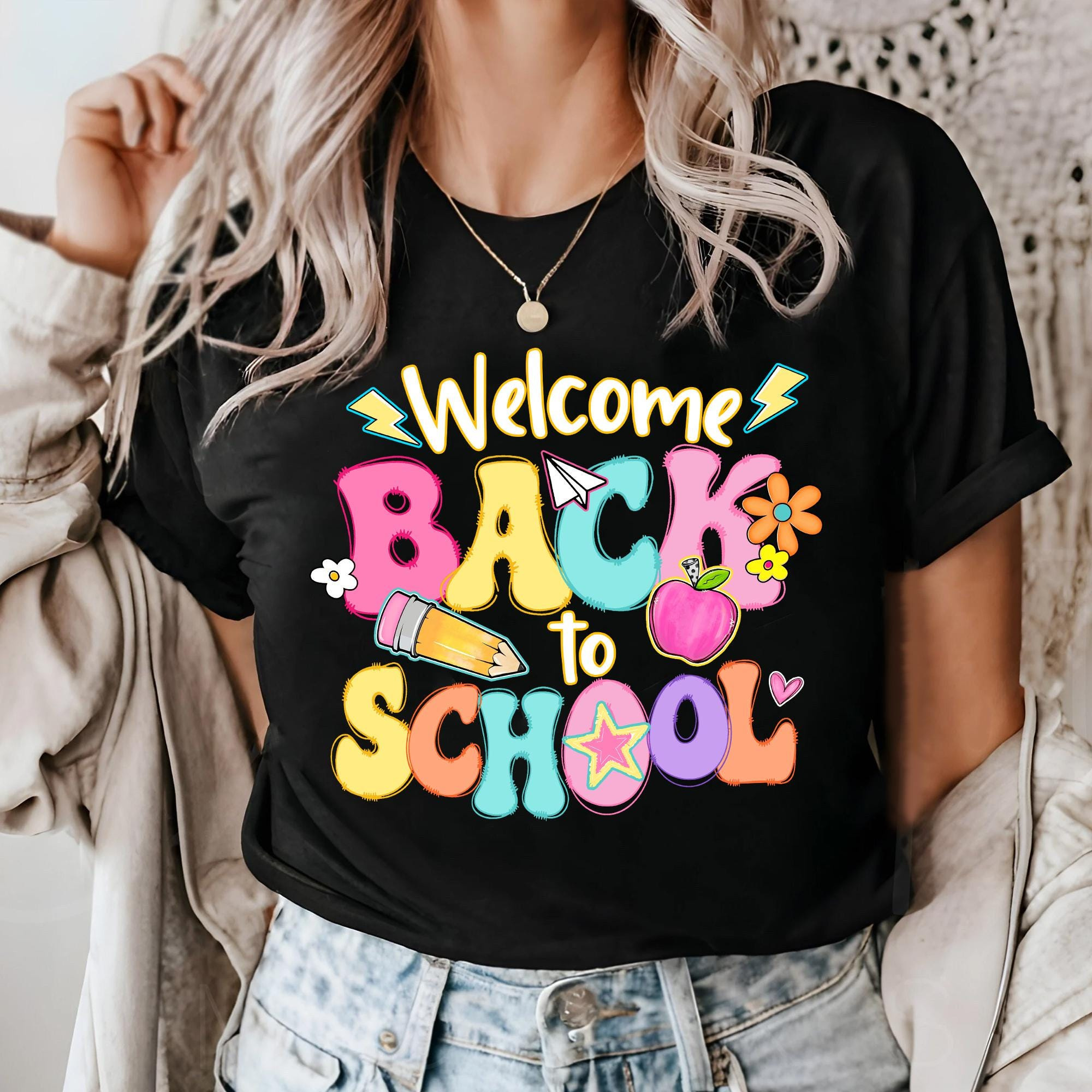 YUHAK Welcome Back To School Shirt, Teacher 1st day of school T-Shirt ...