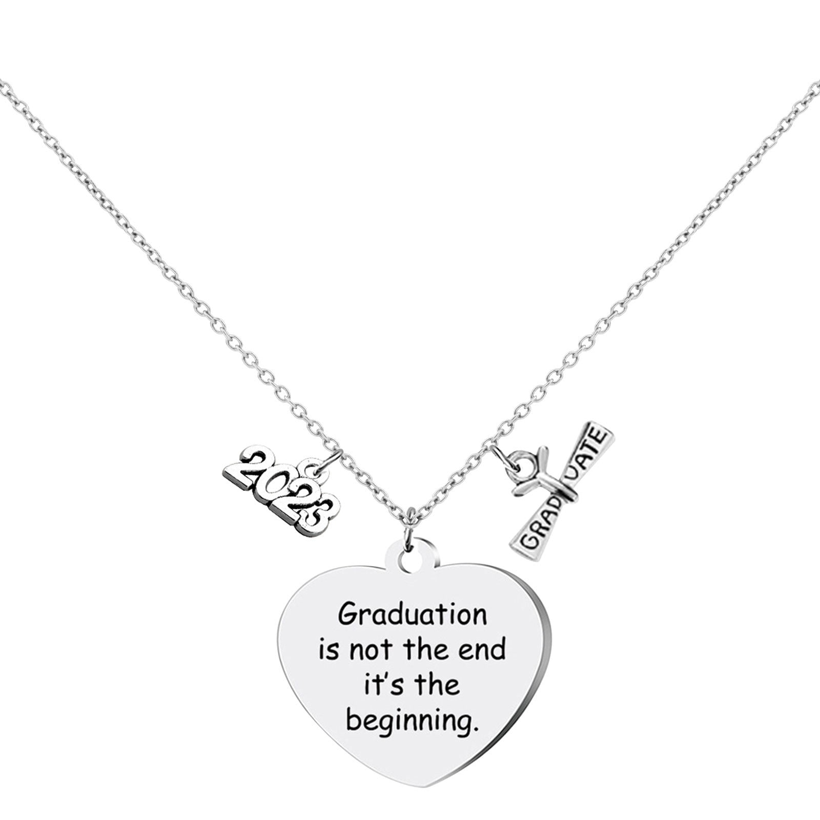 YUHAOTIN 2024 Graduation Season Love Necklace Graduate Stainless Steel ...