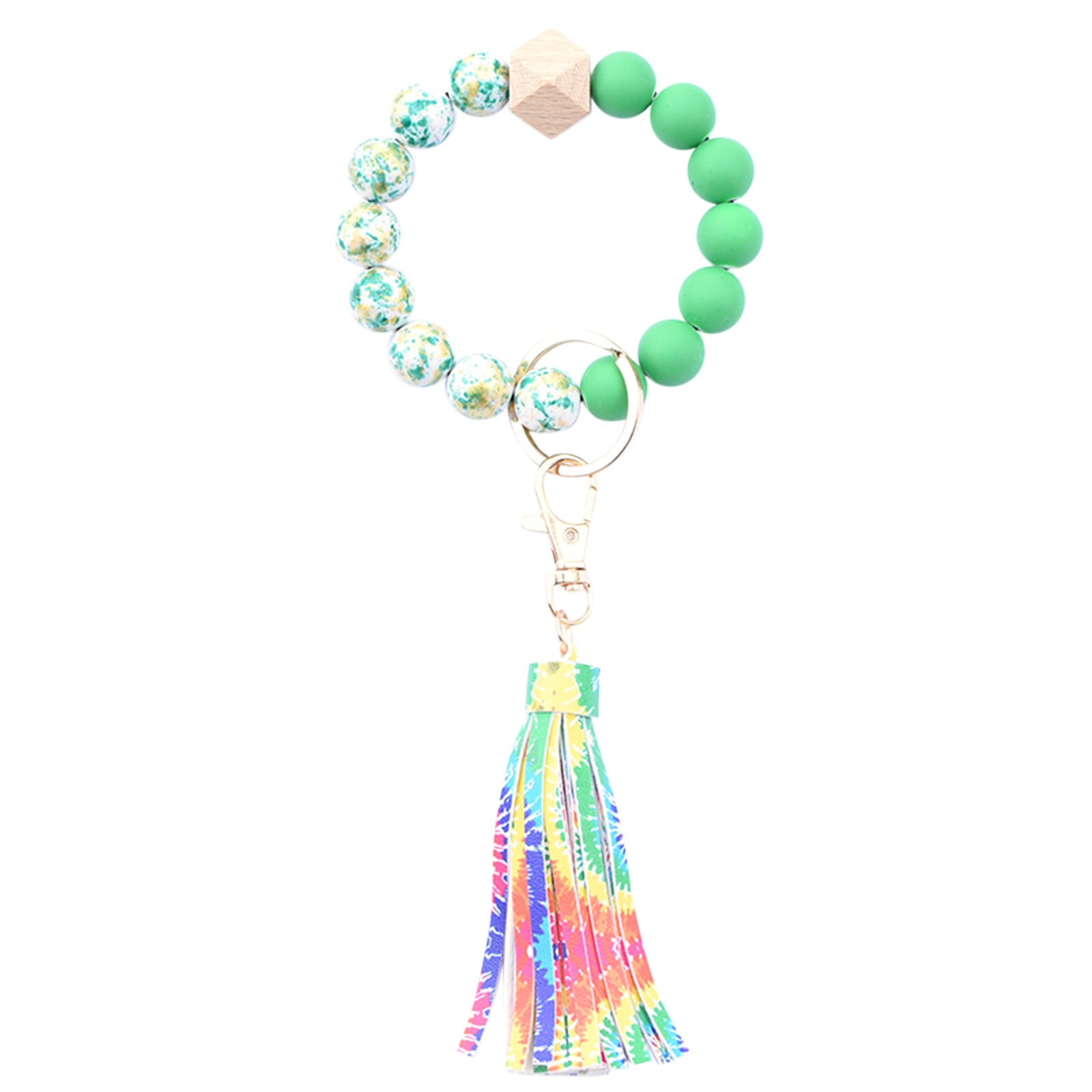 YUHAOTIN Bracelet Wristlet Key Ring Silicone Beaded Bangle Cute Key ...
