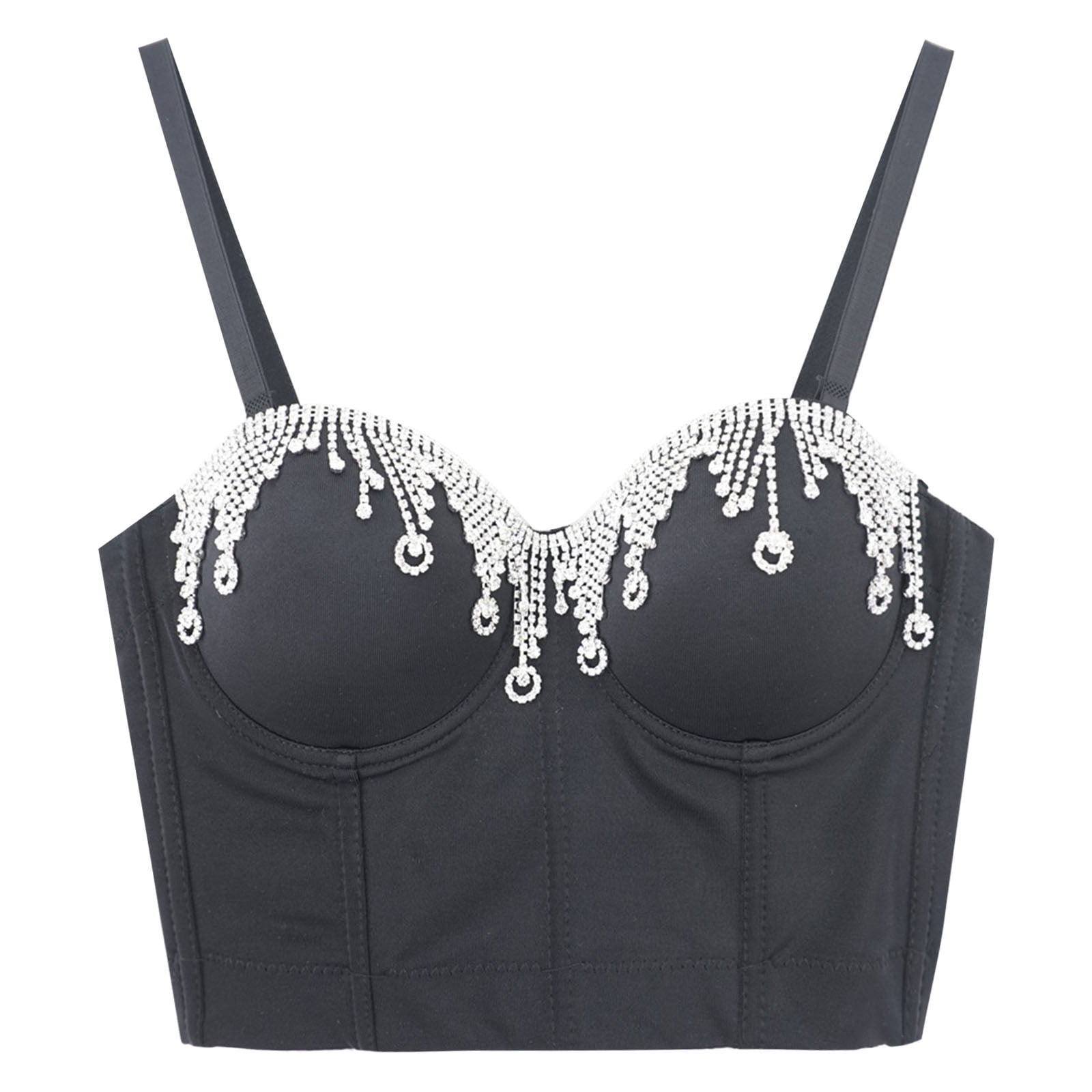 Yuhaotin Corset Tops Sexy Deep V With Encrusted Shape And Shape Sexy Hot Girl Nightclub Top
