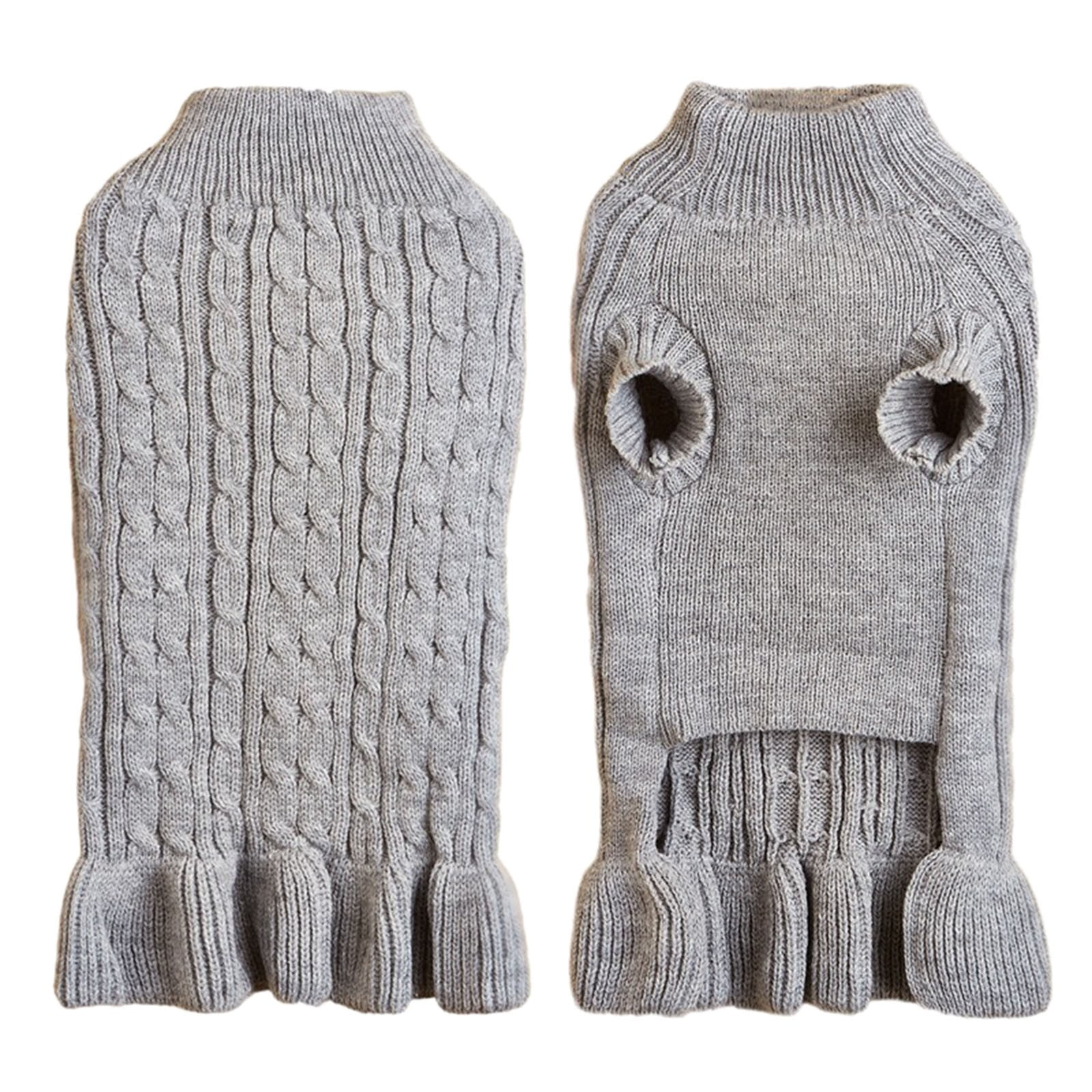YUHAOTIN Dog Coats Turtleneck Warm Elegant Rope Pet Sweater Stretch ...