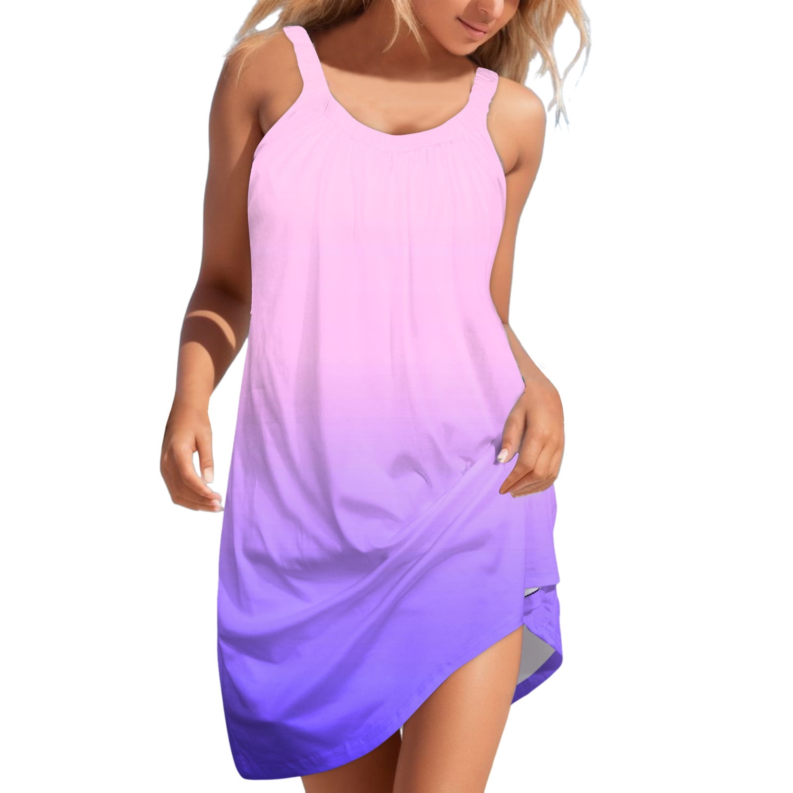 YUHAOTIN Female Glitter Dress Women Beach Dress Fashion Stripe ...