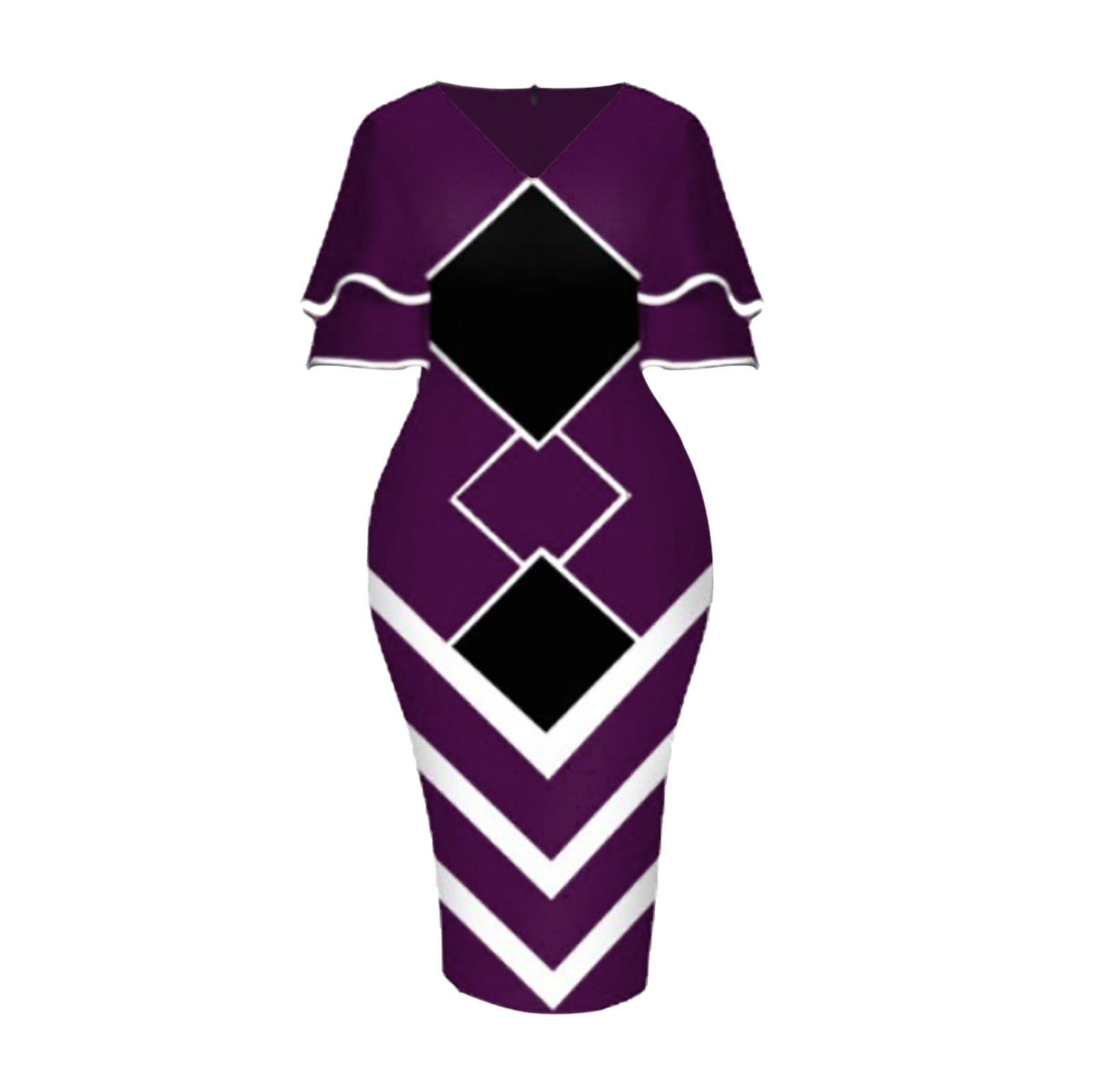 YUHAOTIN Female Green Formal Dress for Women New Layered Bell Sleeve ...