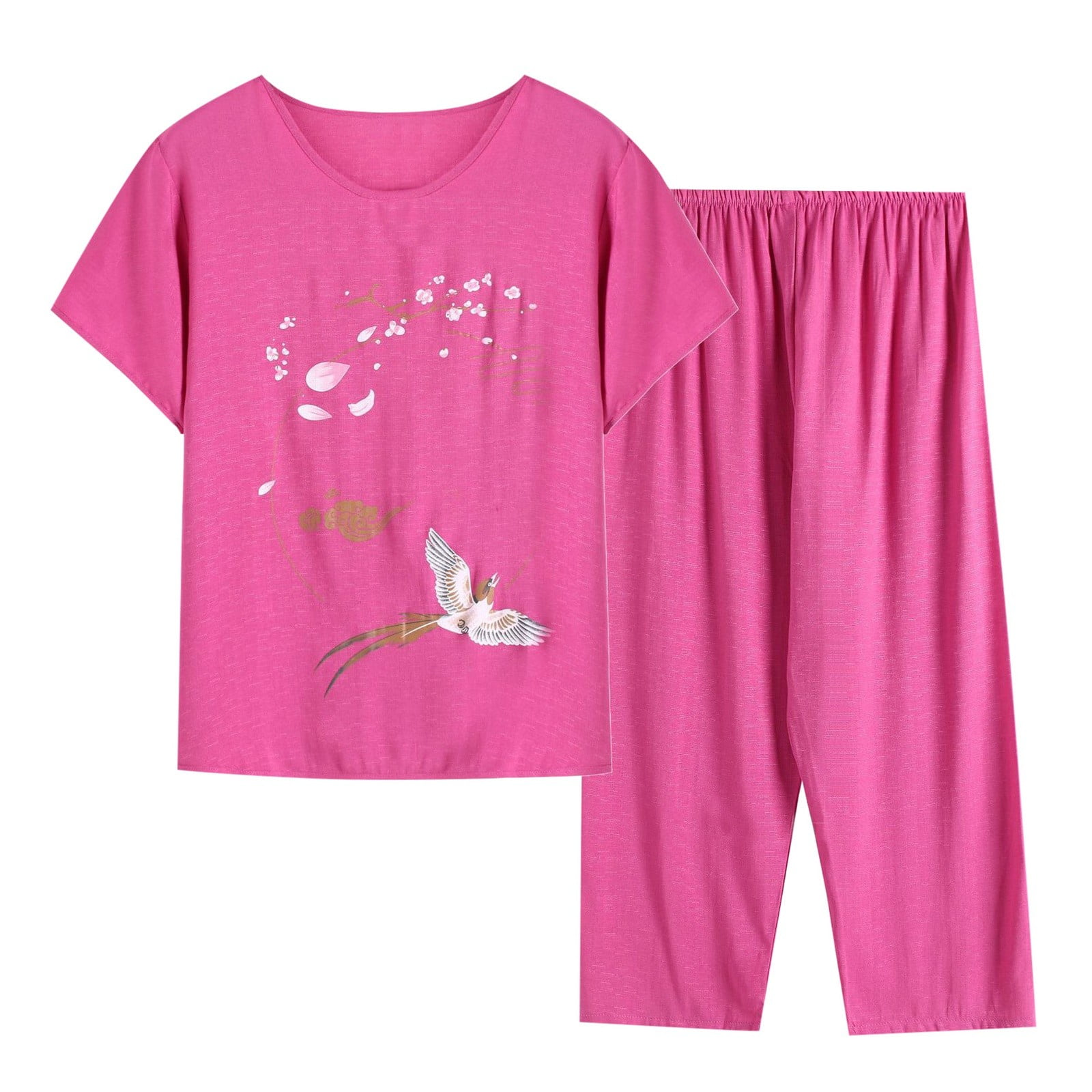 Yuhaotin Female Pant Suits For Women Plus Size Women Summer Thin Pajamas Set That Can Be Worn