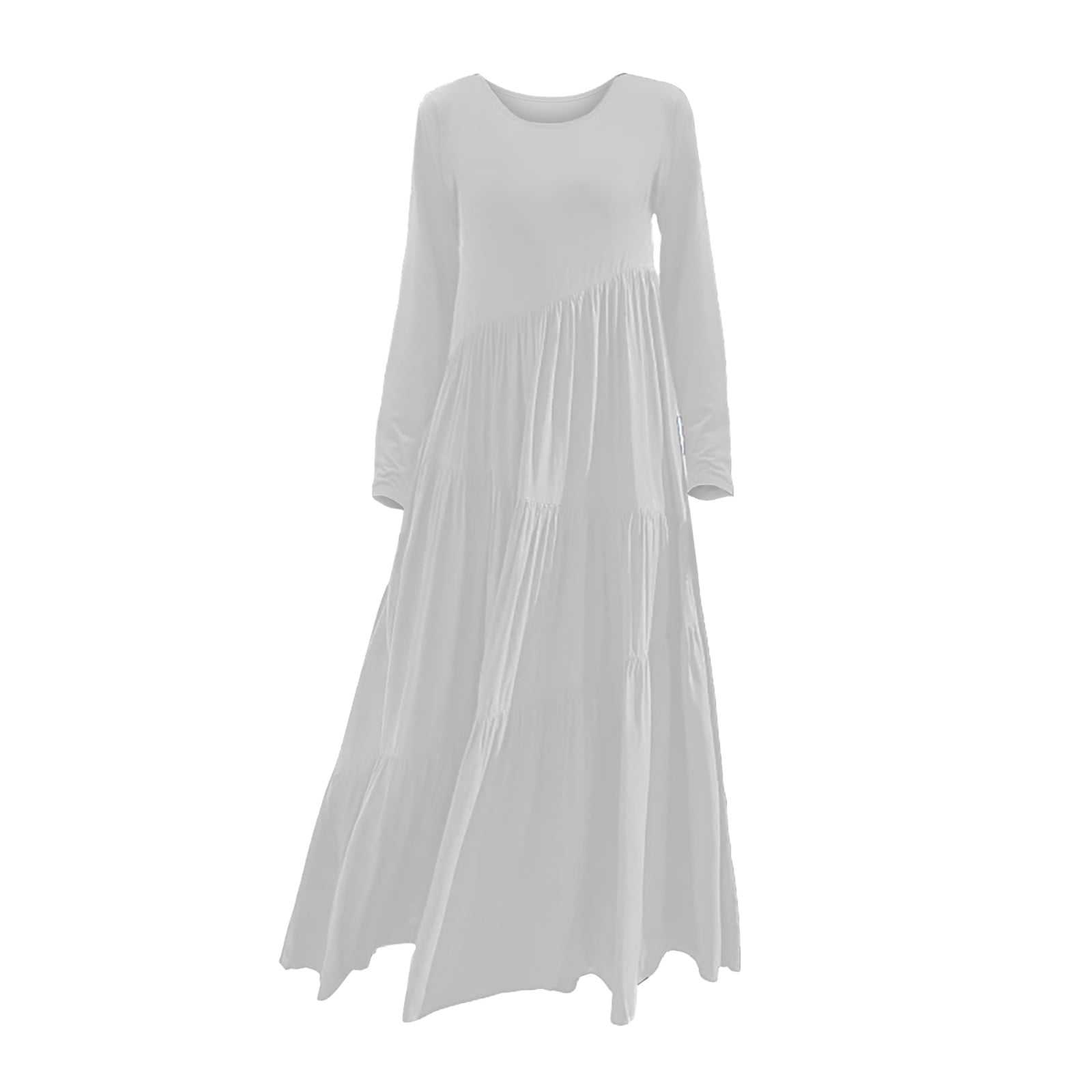 Yuhaotin Female Plus Size Casual Dresses Loose Fitting Long Sleeved
