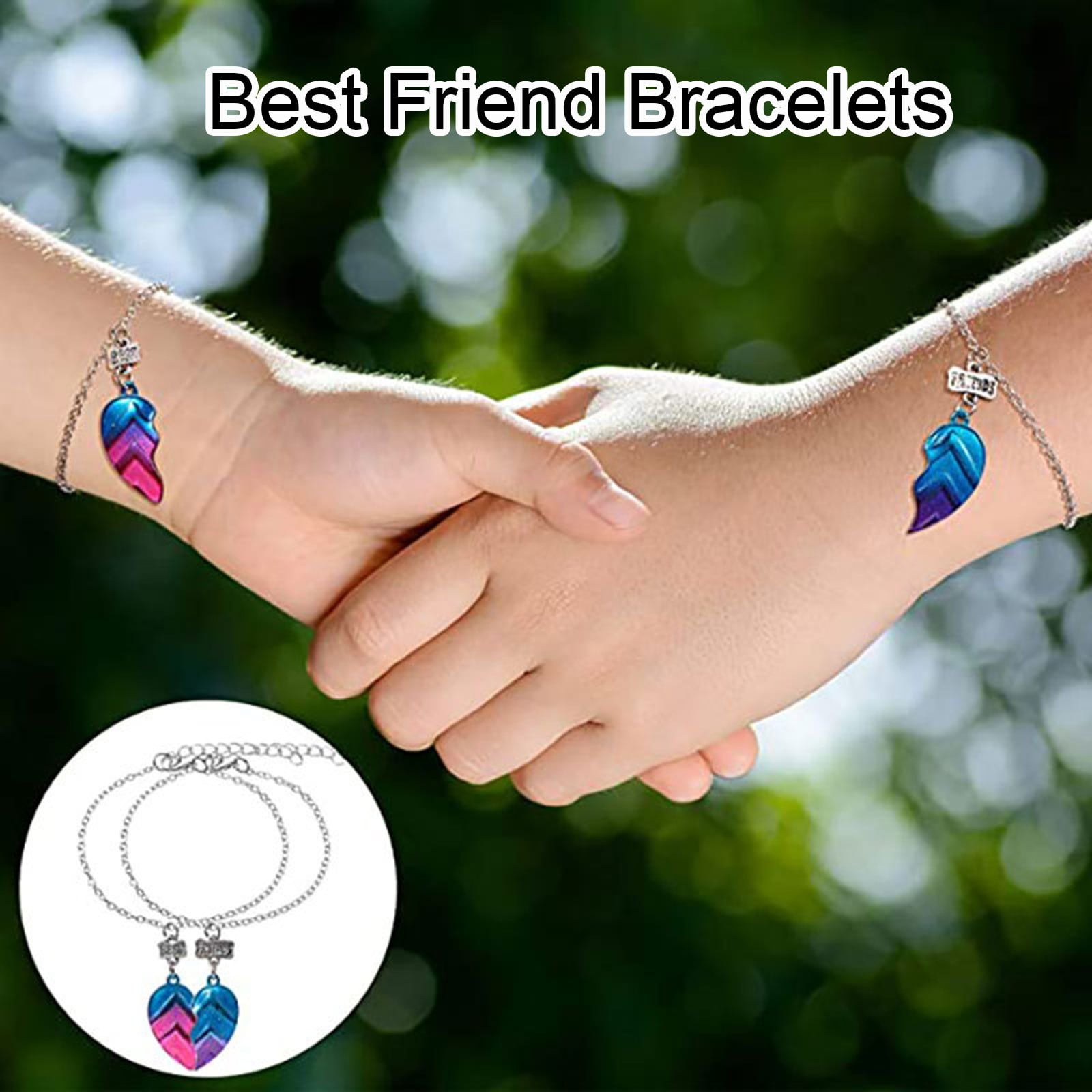 YUHAOTIN Friend Bracelets Children's Bracelets Bff Bracelets Half Heart ...