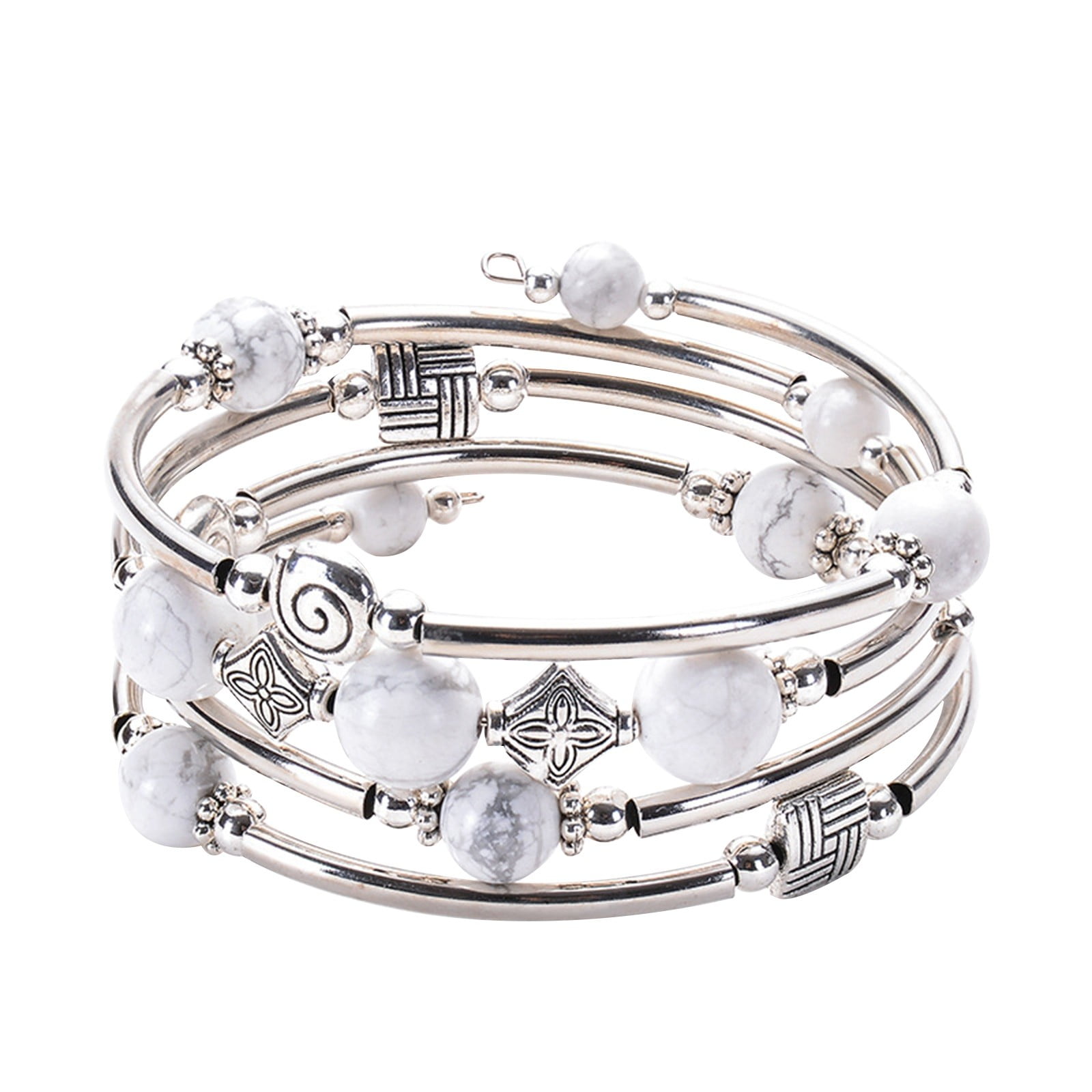 YUHAOTIN Hand Multilayer Bracelet Volcanic Stone Turquoise Tiger Eye ...