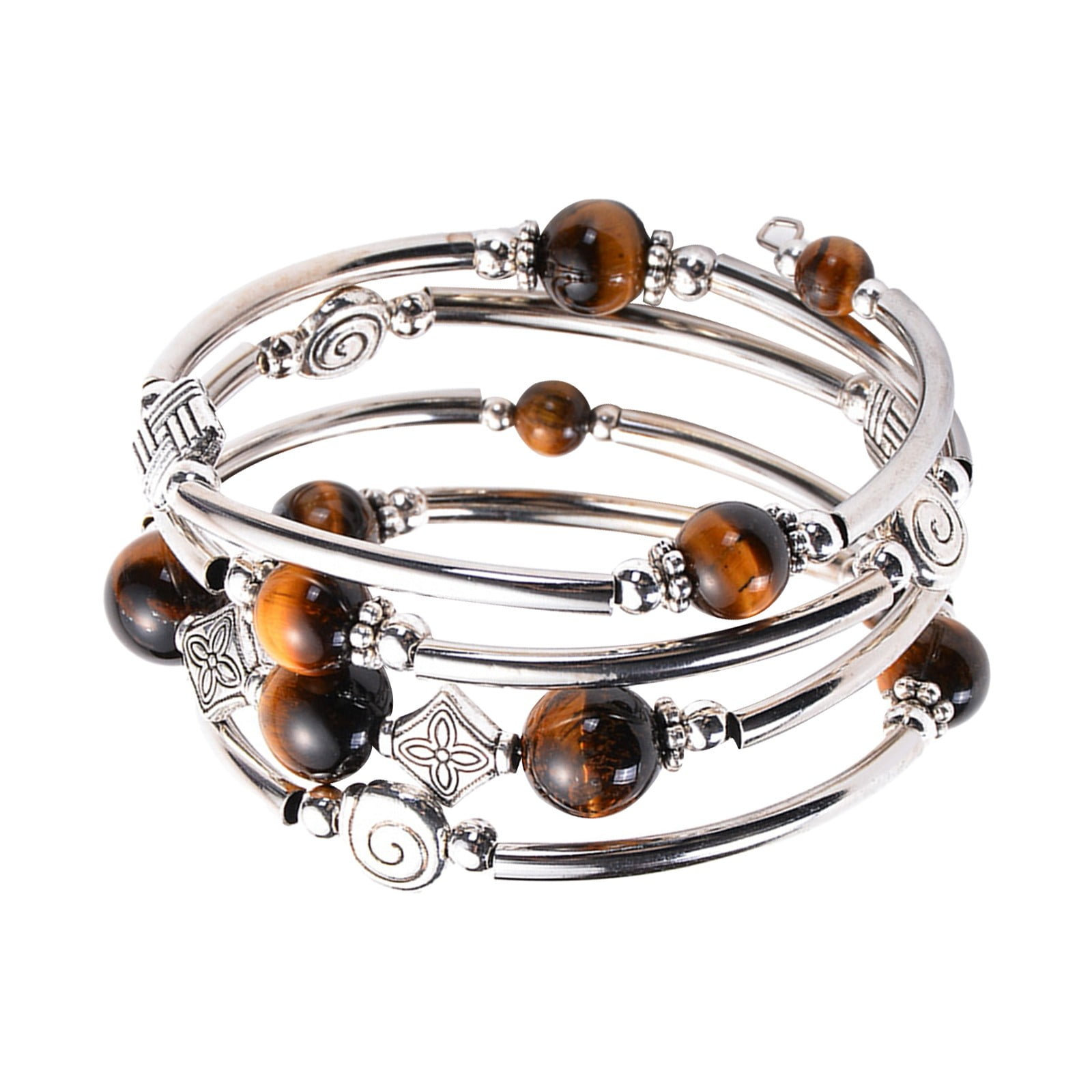 YUHAOTIN Hand Multilayer Bracelet Volcanic Stone Turquoise Tiger Eye ...