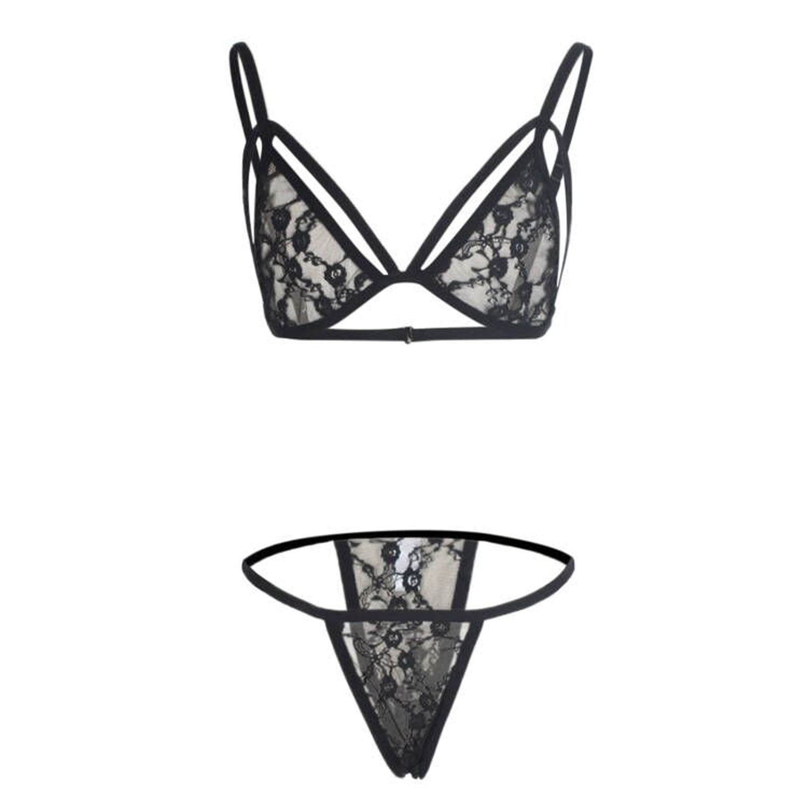 Yuhaotin Lingerie For Women Set Sheer White Women Lingerie Set Lace Bra And Panty Set Two Piece