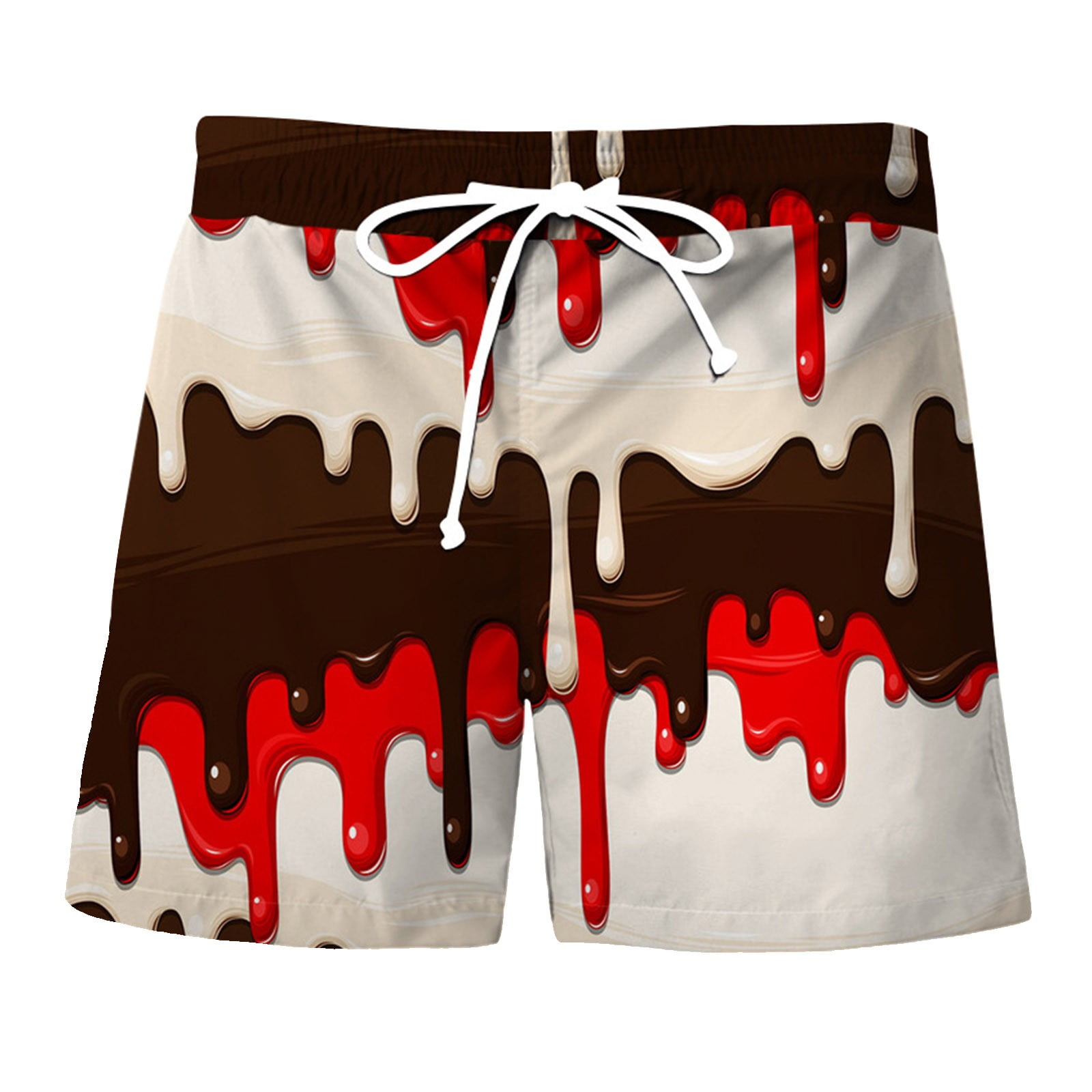 Yuhaotin Men Swim Trunks Long Mens Summer Gradient Tie Dye Sports