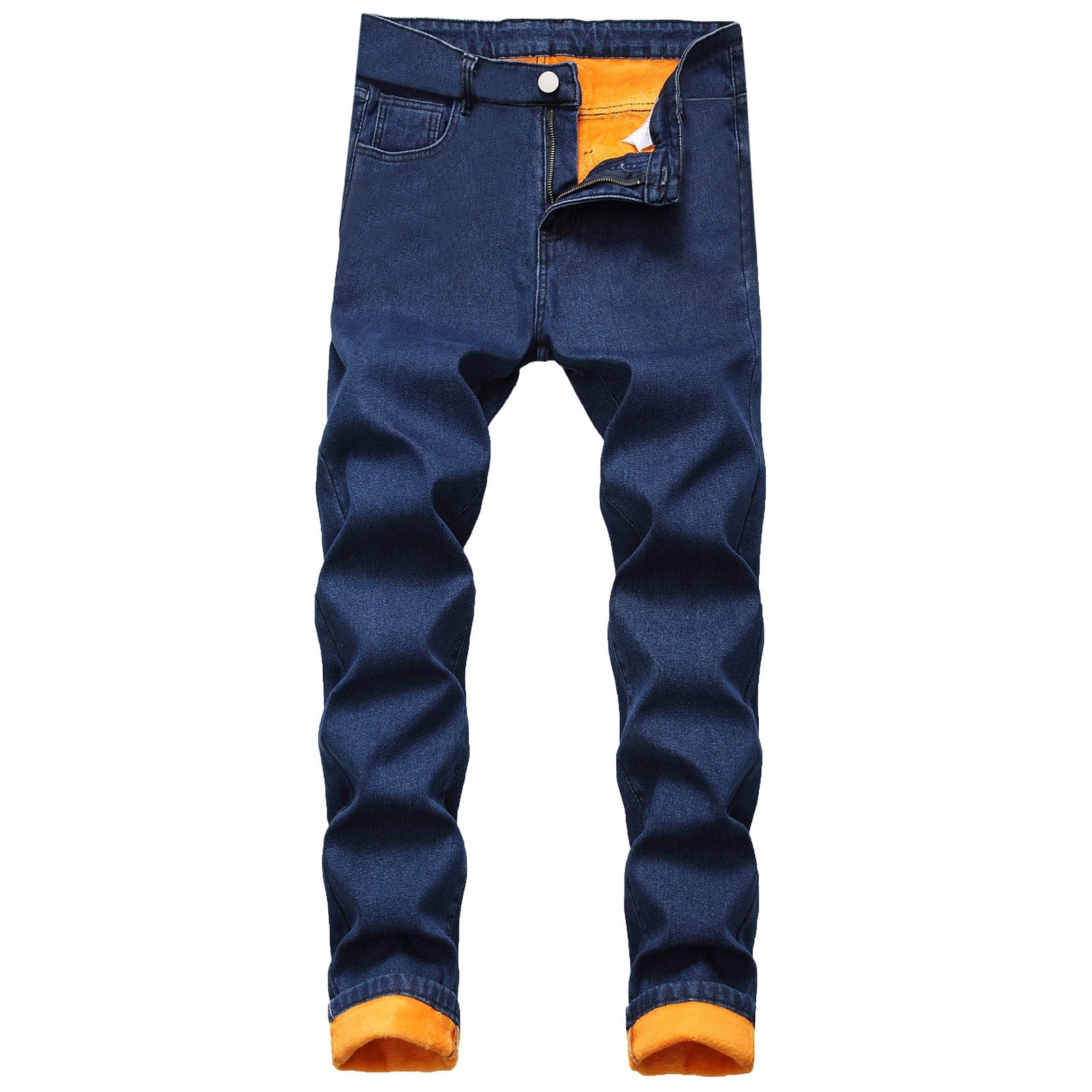 YUHAOTIN Mens Jeans Fit Flex Mens Plus Velvet Composite Warm Jeans ...