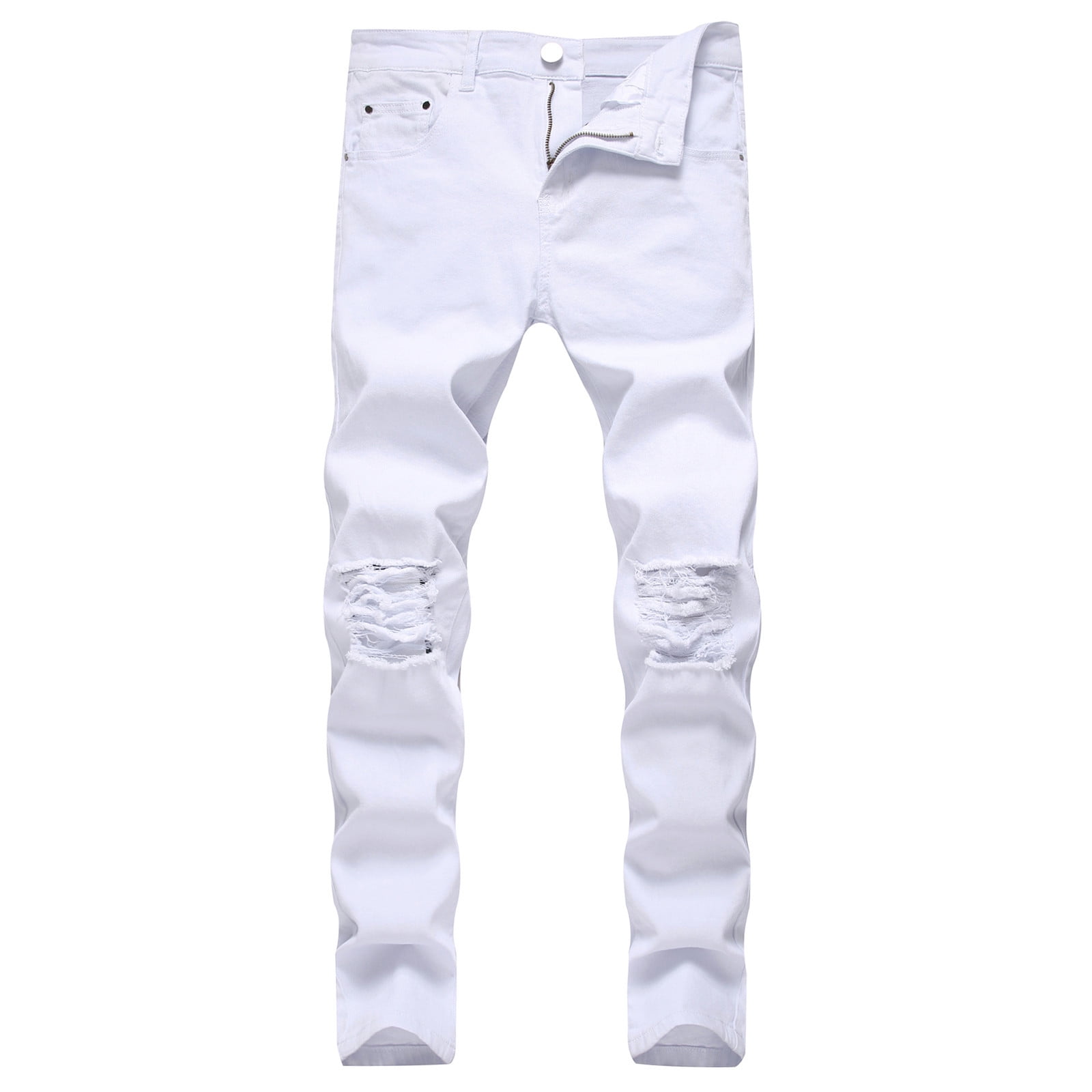 YUHAOTIN Mens Jeans Straight Flex Mens Slim Fit Straight Tube Retro Hop ...