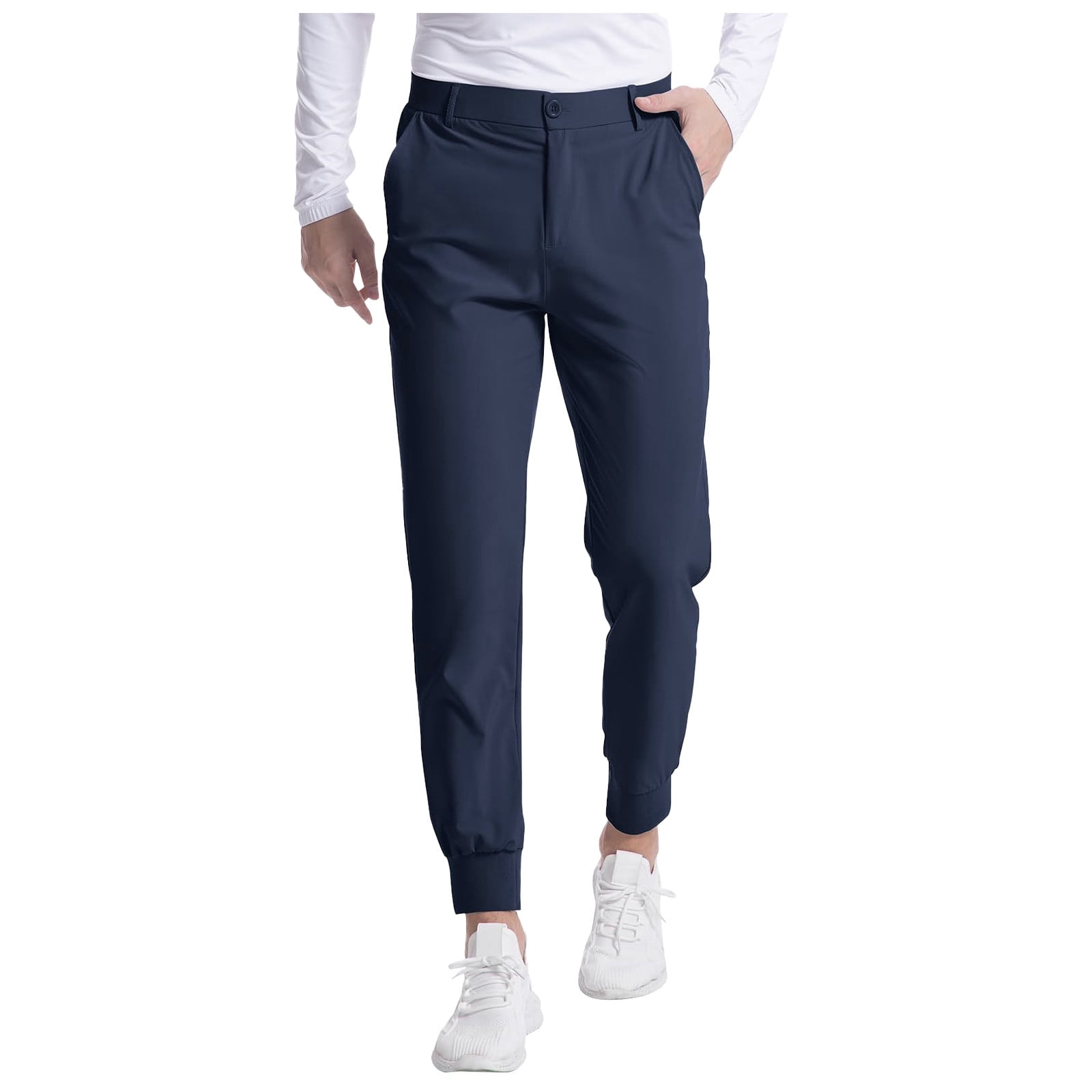 YUHAOTIN Mens Jogger Pants Cotton Cargo Casual Solid Color Casual ...