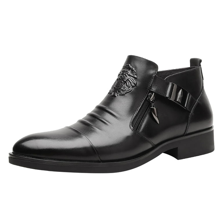 YUHAOTIN Mens Leather Shoes Black Foreign Trade Men's YUHAOTIN Mens Leather Shoes Black Foreign Trade Men's