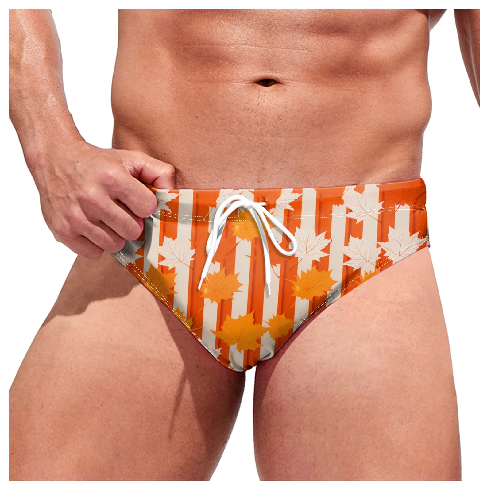 Yuhaotin Patriotic Black Bikini Male Maple Leaf Themed Canadian