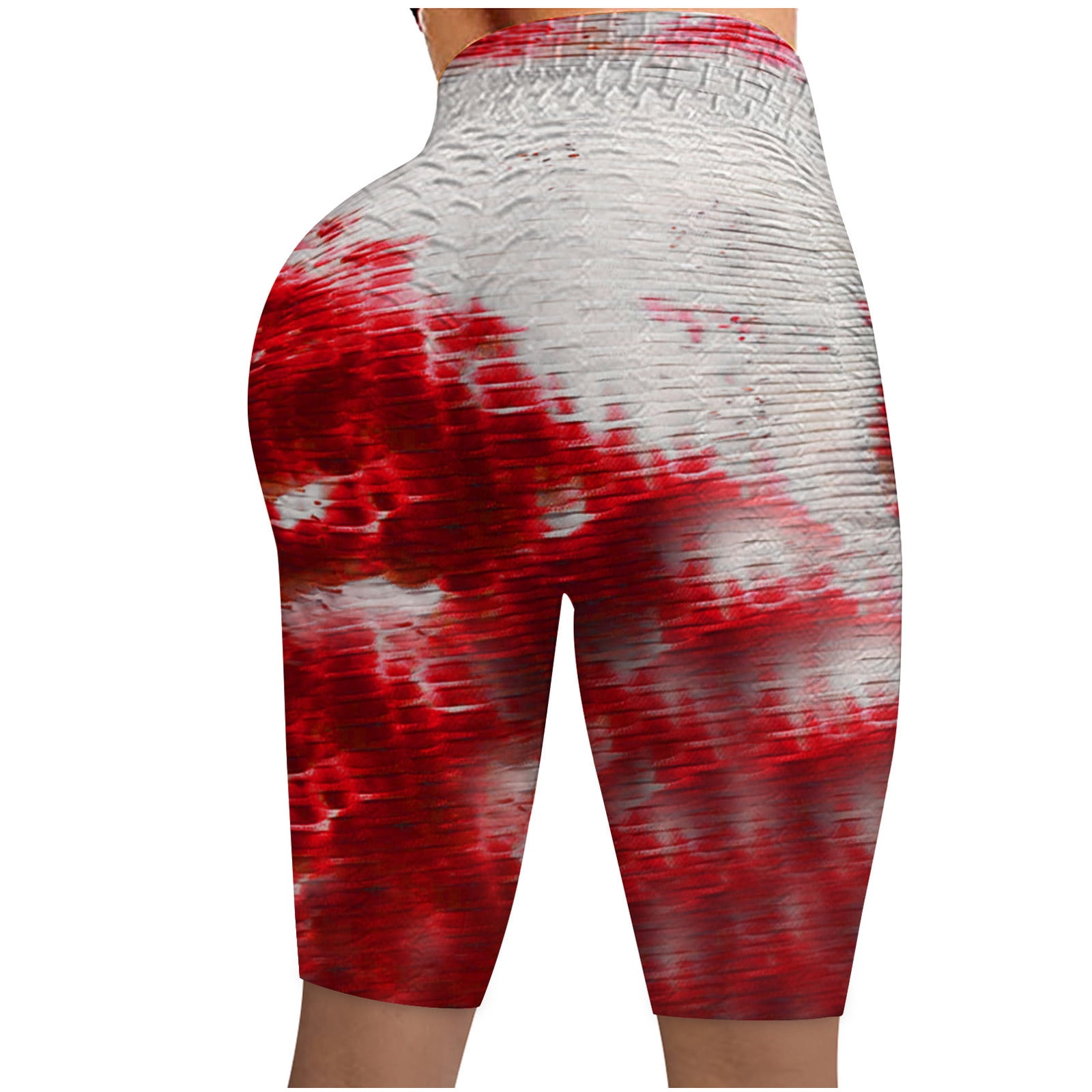 Yuhaotin Sheer Leggings For Women Wrinkled Tie Dye Leggings Stretch Running Fitness Yoga Pants