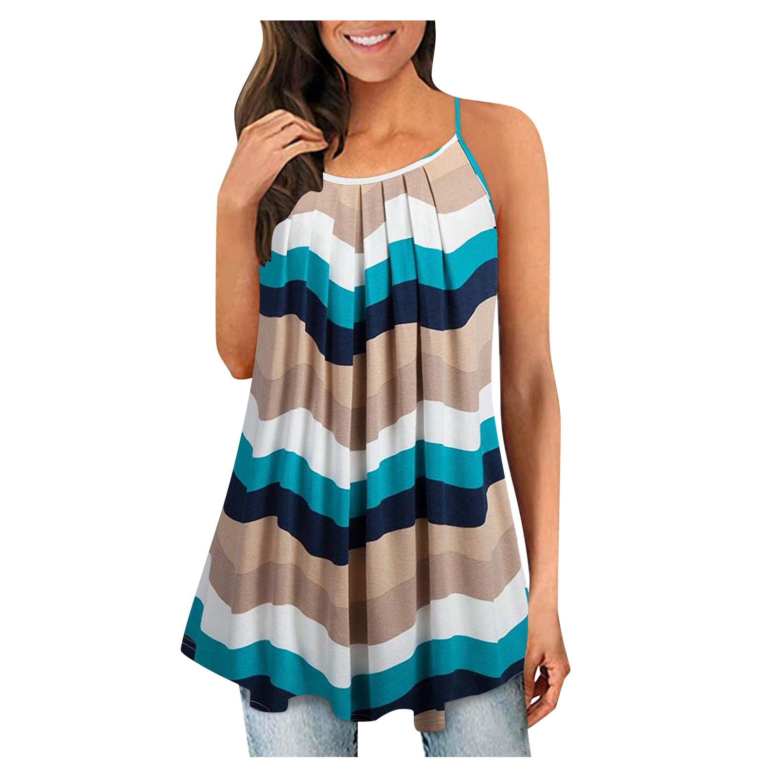 Yuhaotin Tube Tops For Women Sexy Women Summer Ladies Sleeveless Camis Printed Blouse Tops