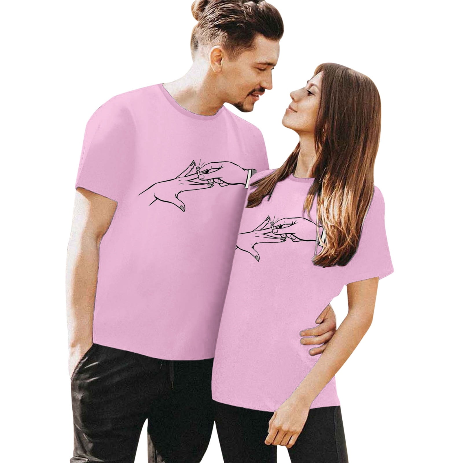 Yuhaotin White T Shirts For Men Men And Women Couples 3d Digital