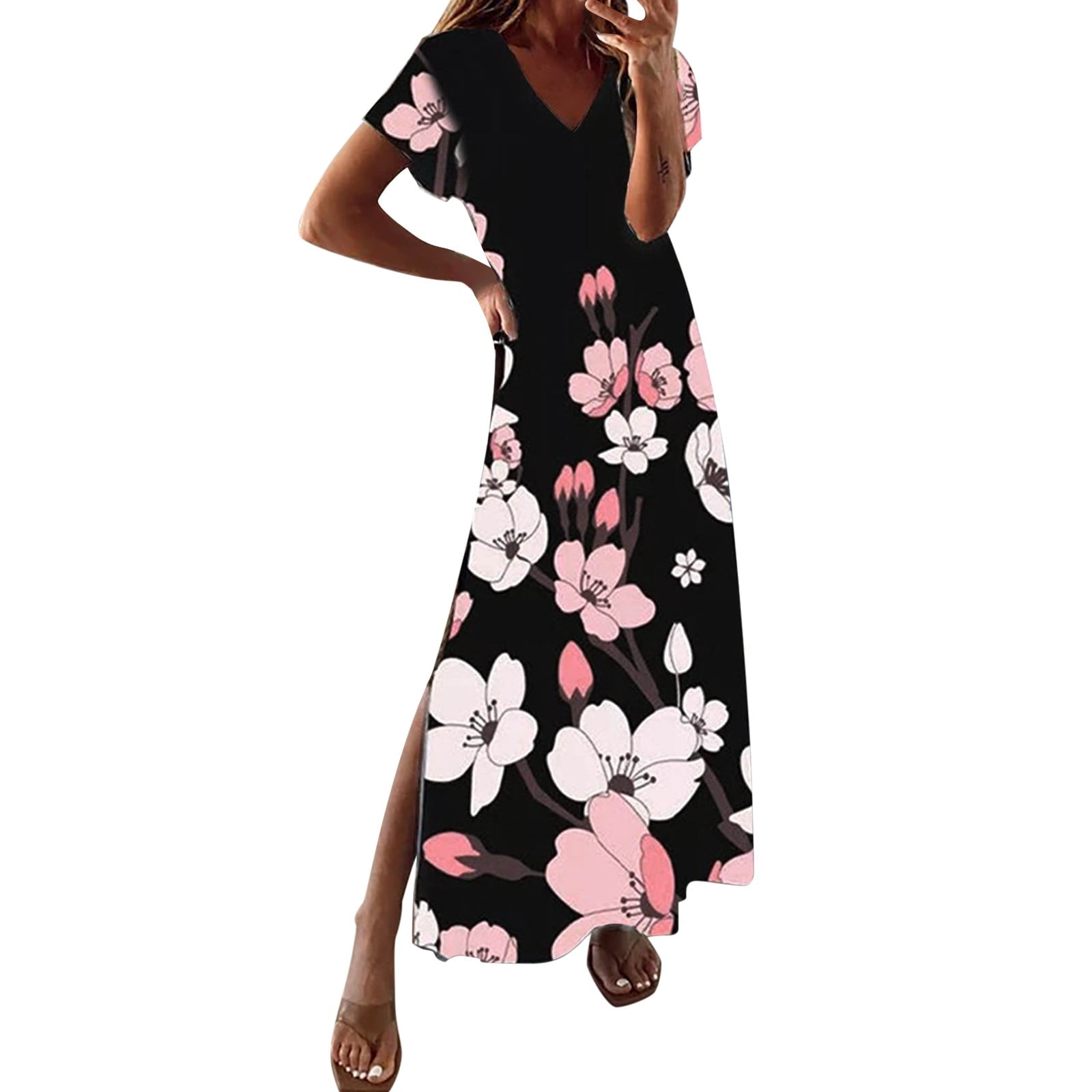 Yuhaotin Winter Dresses For Women Ladies Spring Summer Loose Casual