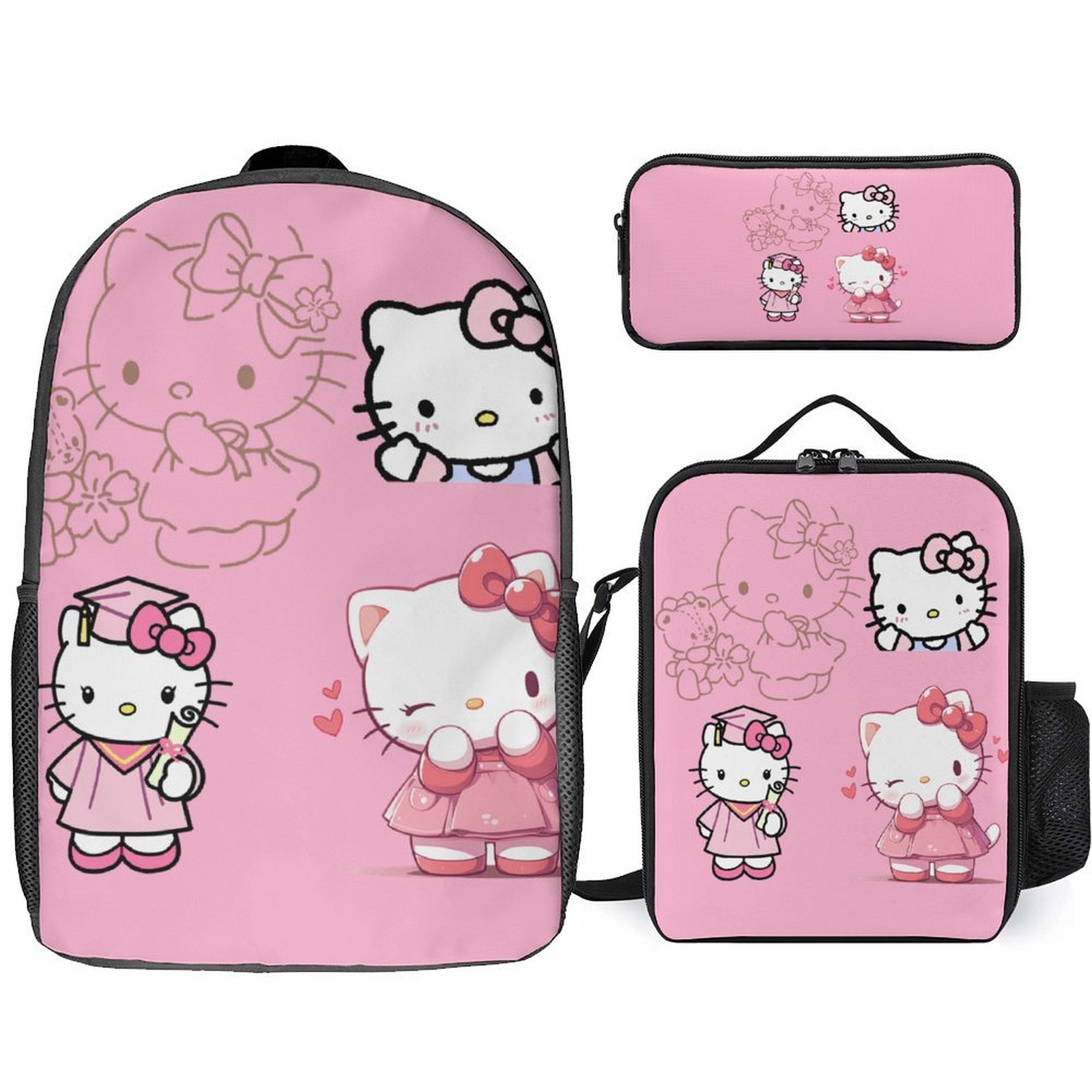 YUIKO Hello Kitty Backpack Three Piece Set Combination - Walmart.com