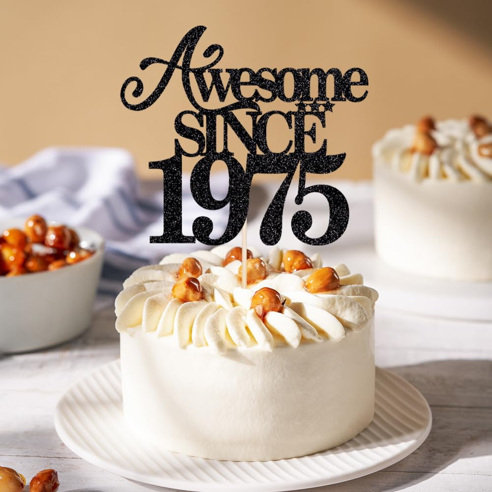YUINYO Awesome since 1975 cake topper Happy H2FSD40th birthday cake ...